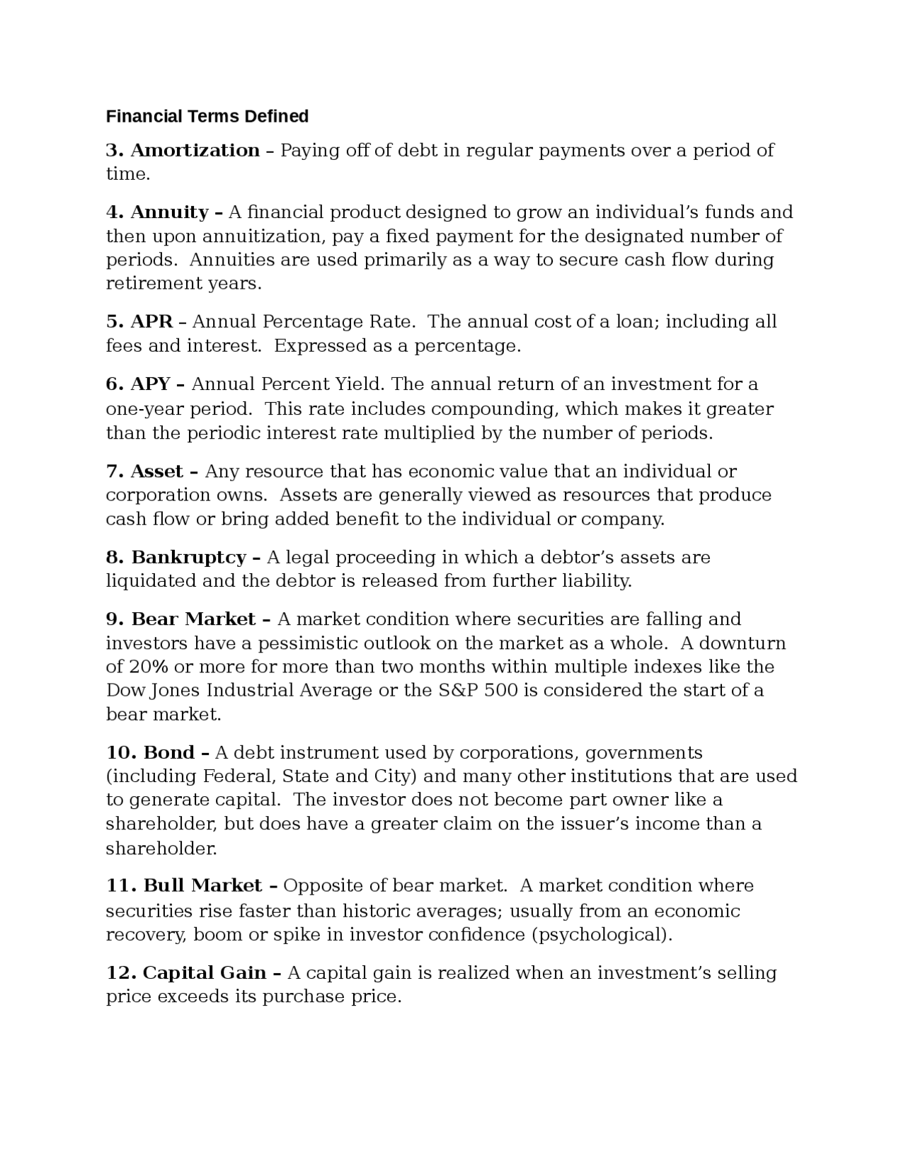 Finance Short Term of Finance & Banking | Study notes Finance | Docsity
