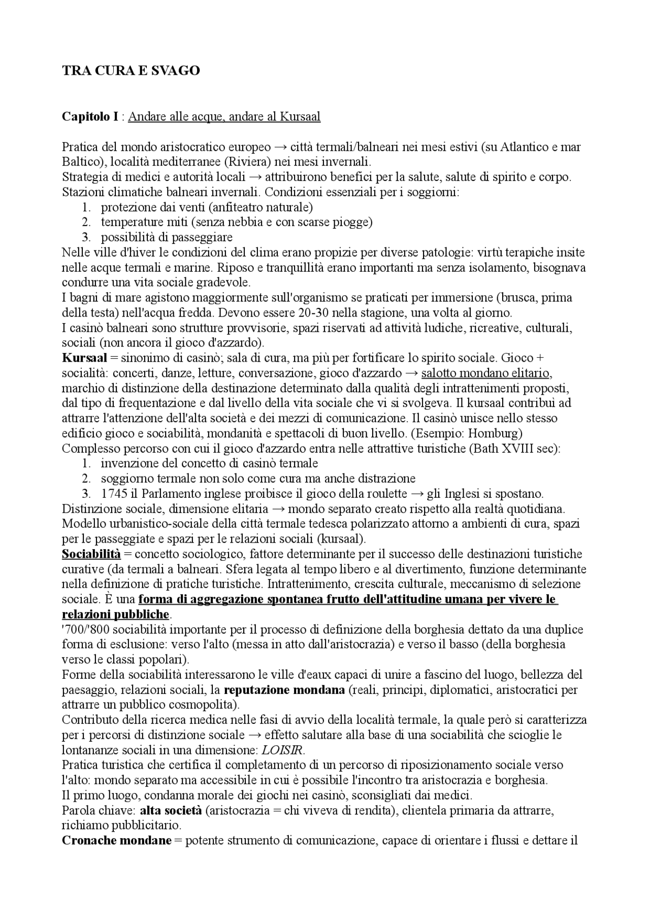 Riassunto Tra Cura E Svago Docsity