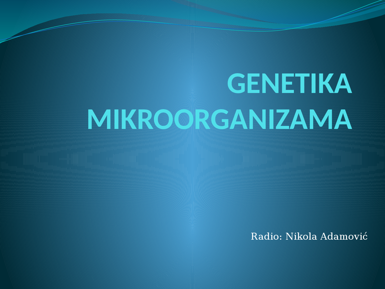 Genetika Mikroorganizama Slajdovi Predlog Biohemija Docsity