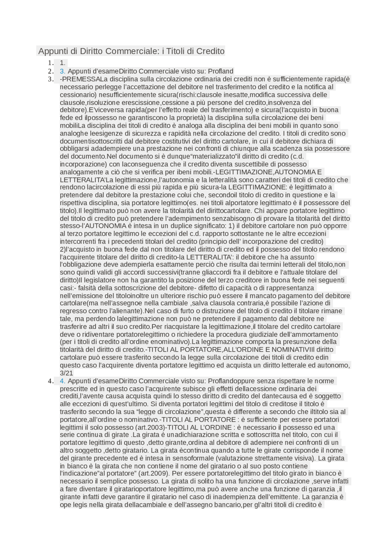 Riassunto Commerciale Docsity
