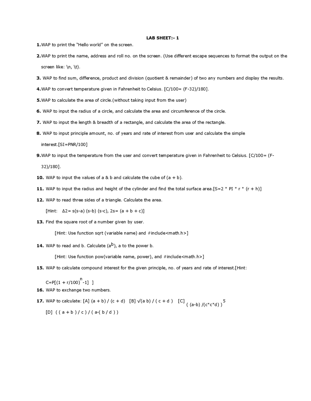 Frequently Asked Question For C Programming Docsity