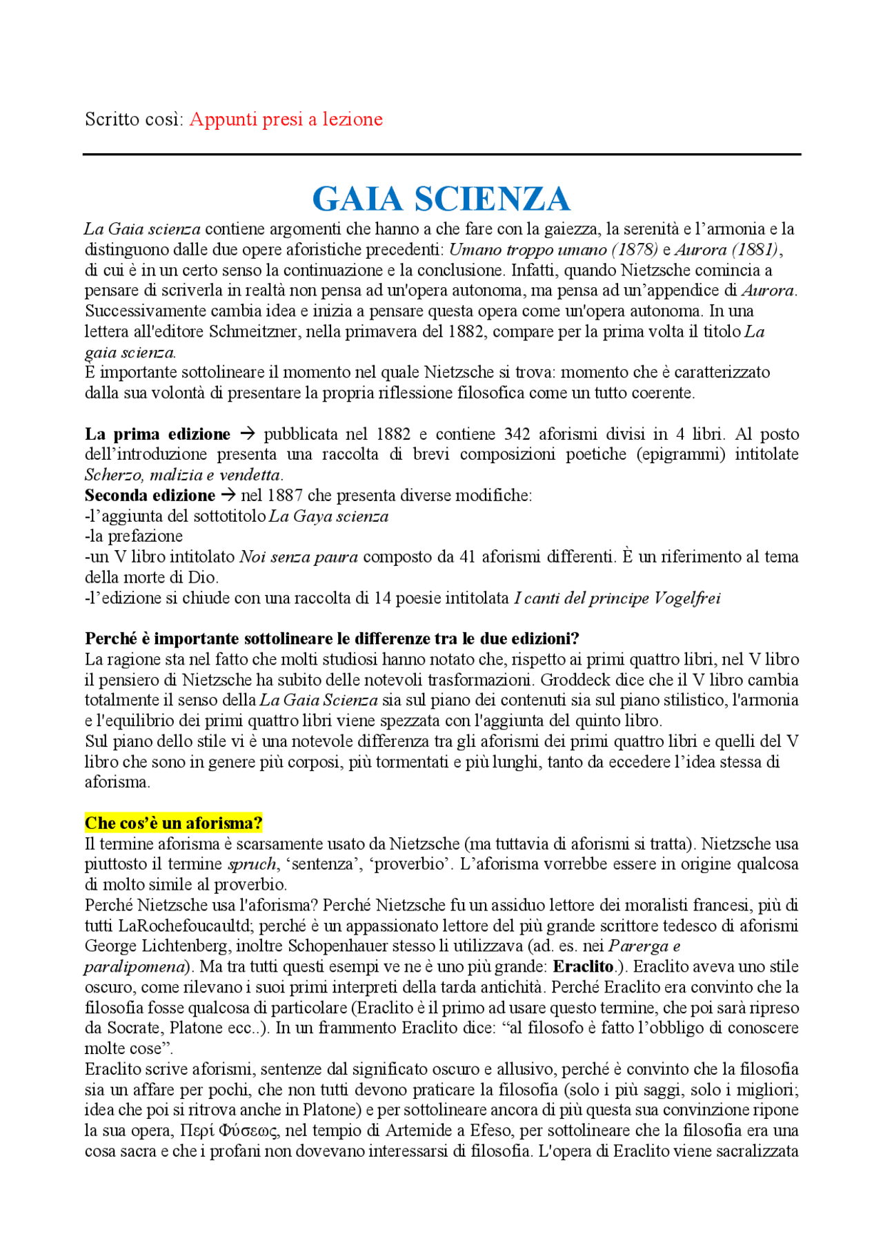 Riassunti Della Gaia Scienza E Critica Della Facoltà Di Giudizio Docsity