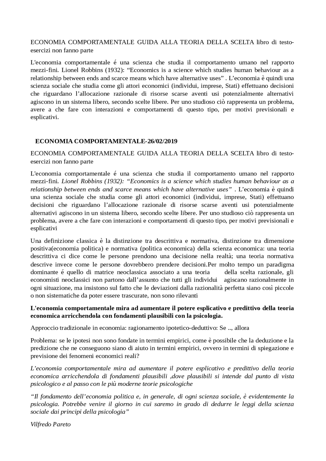 Economia Comportamentale Docsity