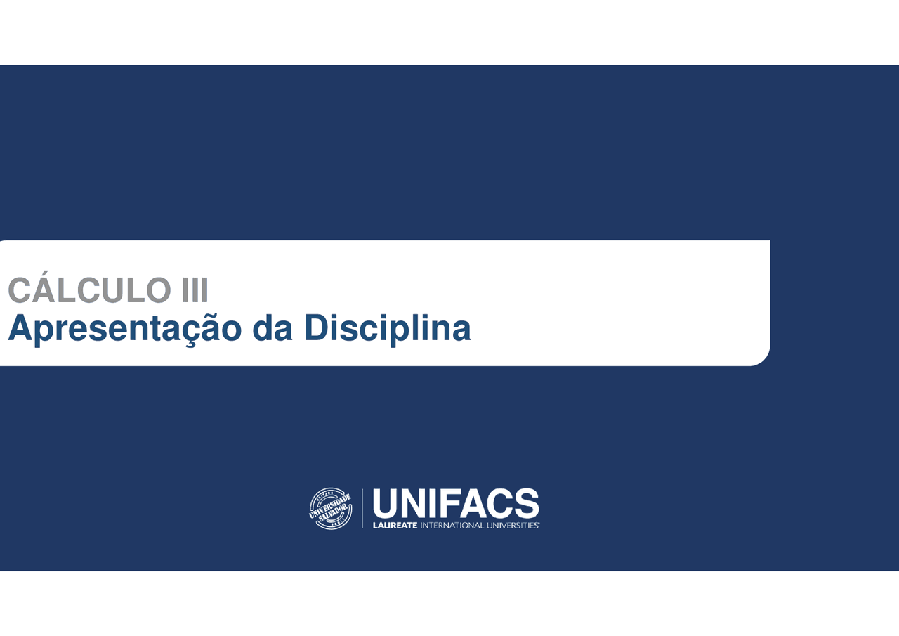 Cálculo Diferencial 3 1° Unidade Docsity