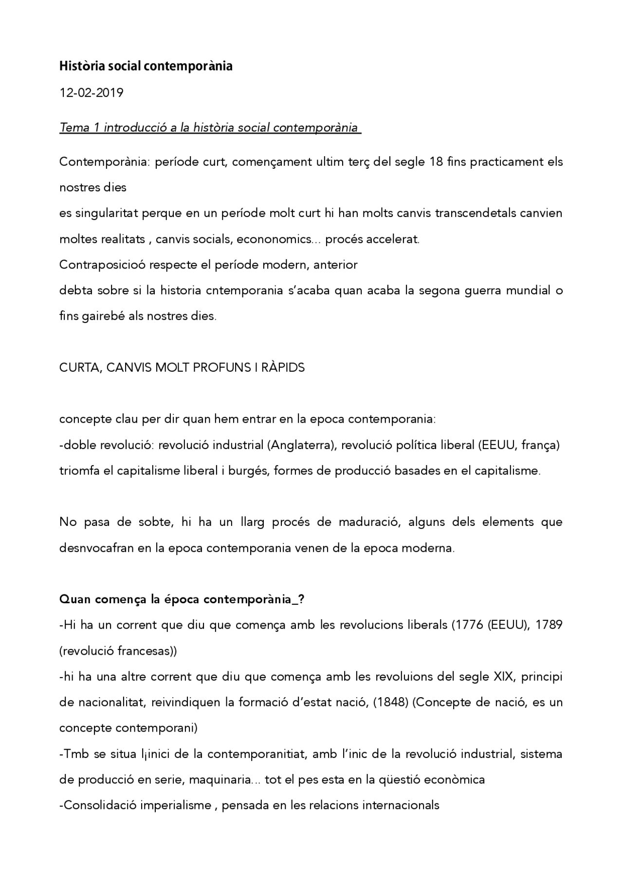 Apuntes Historia Social Contemporánea Docsity