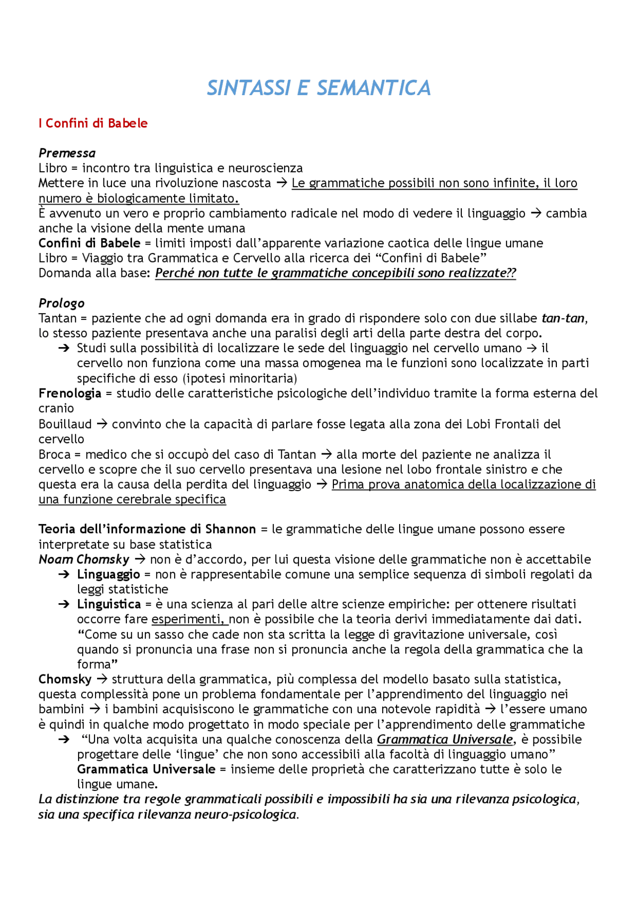 I Confini Di Babele Sintassi E Semantica Docsity