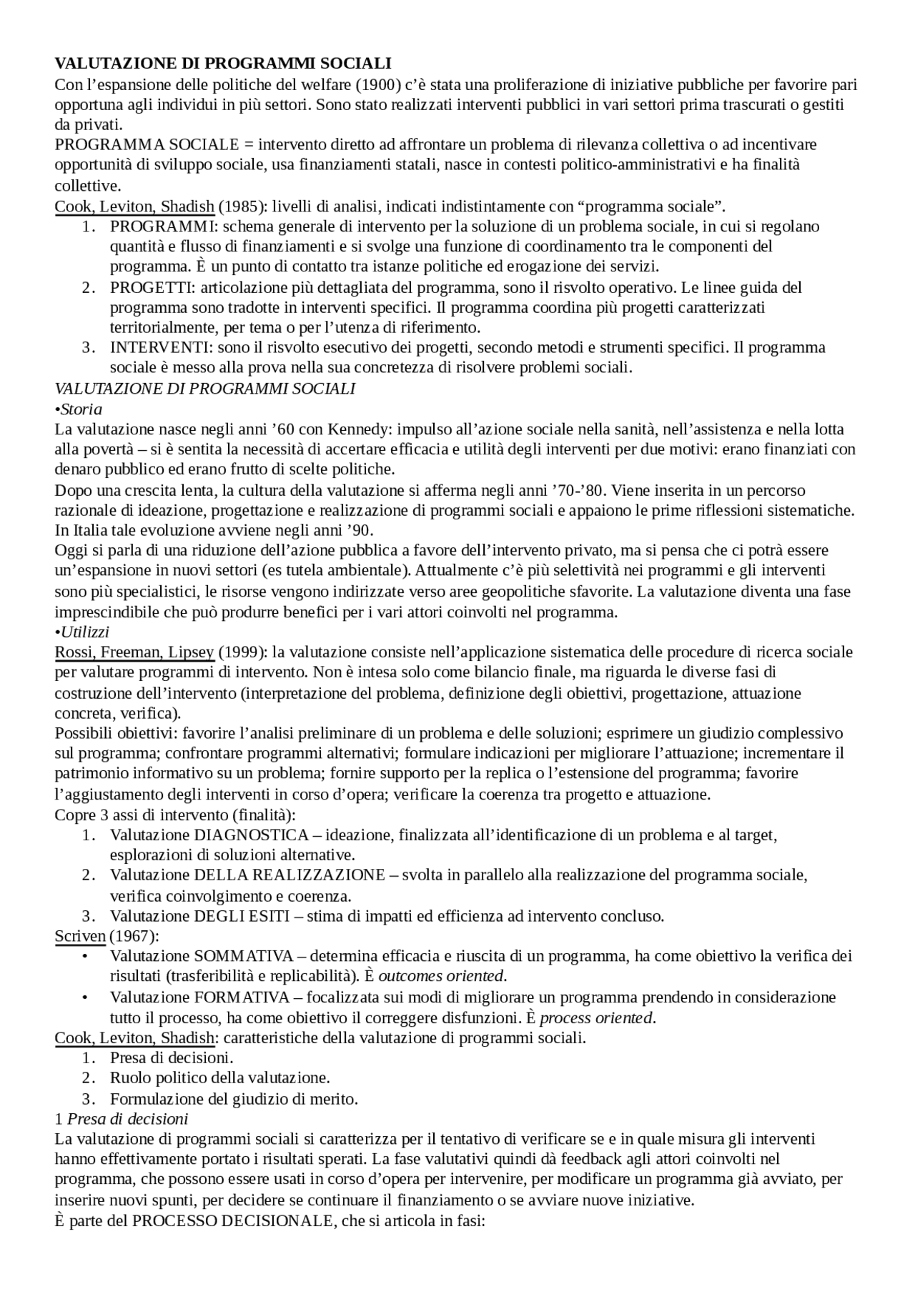 Valutare Gli Interventi Formativi Docsity