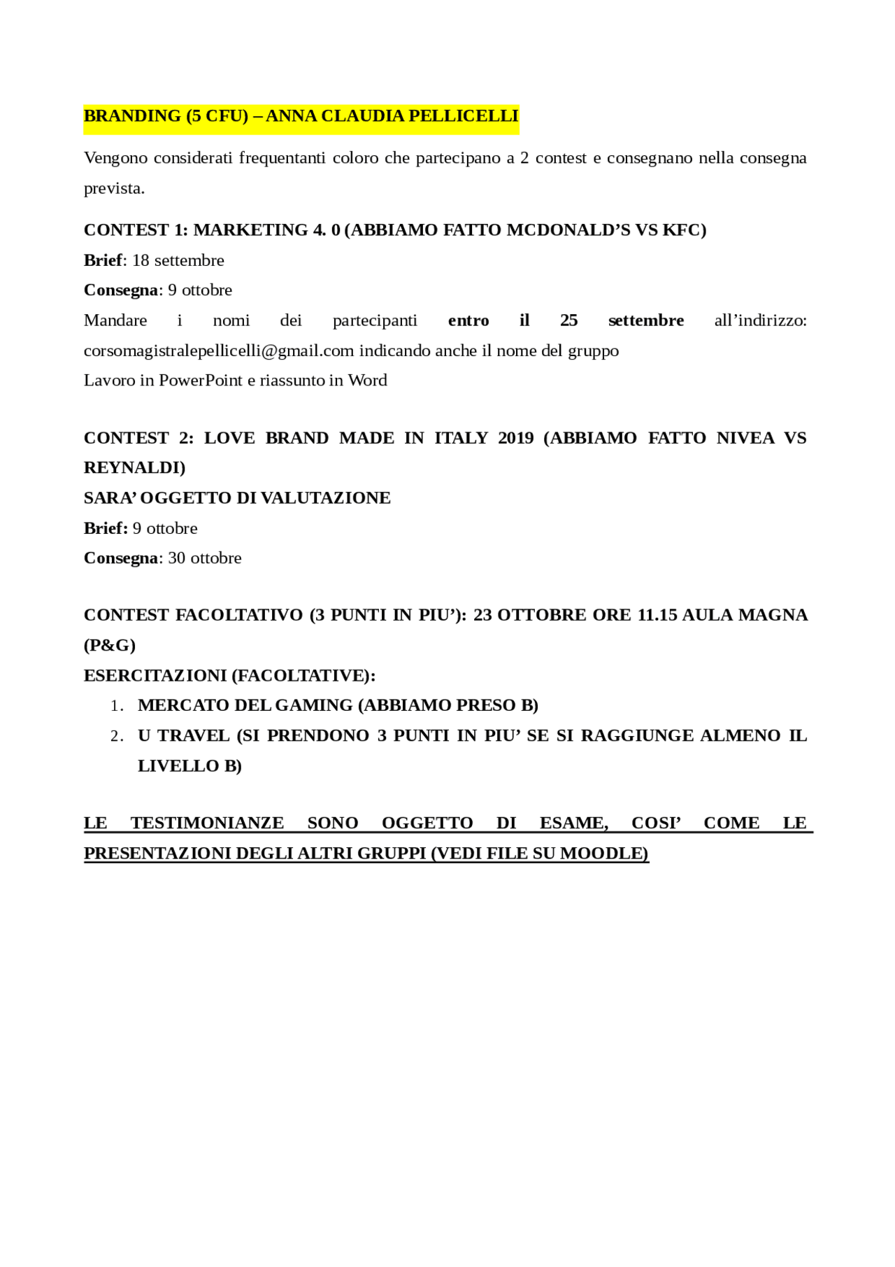 Appunti Completi Branding 20192020 Docsity
