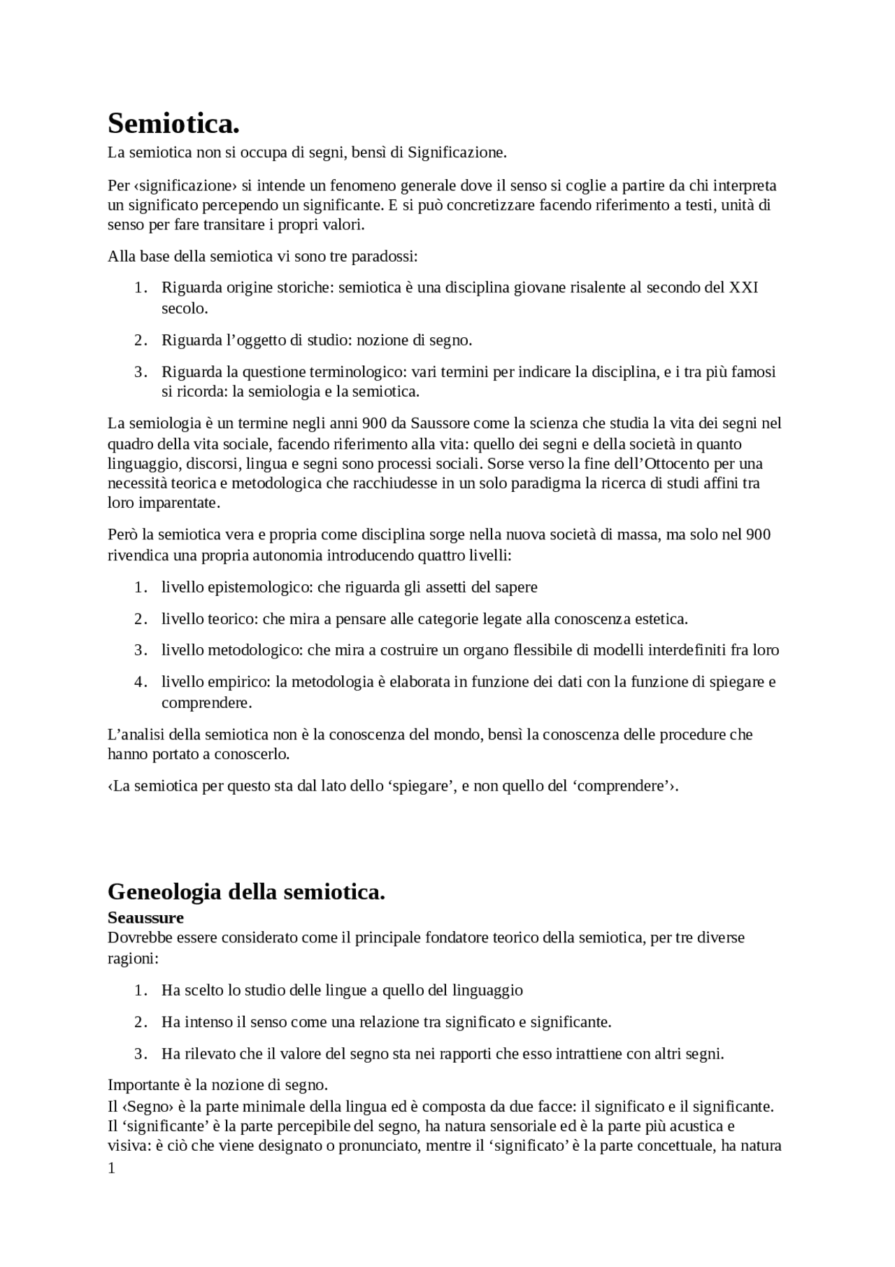Analisi Della Semiotica Docsity