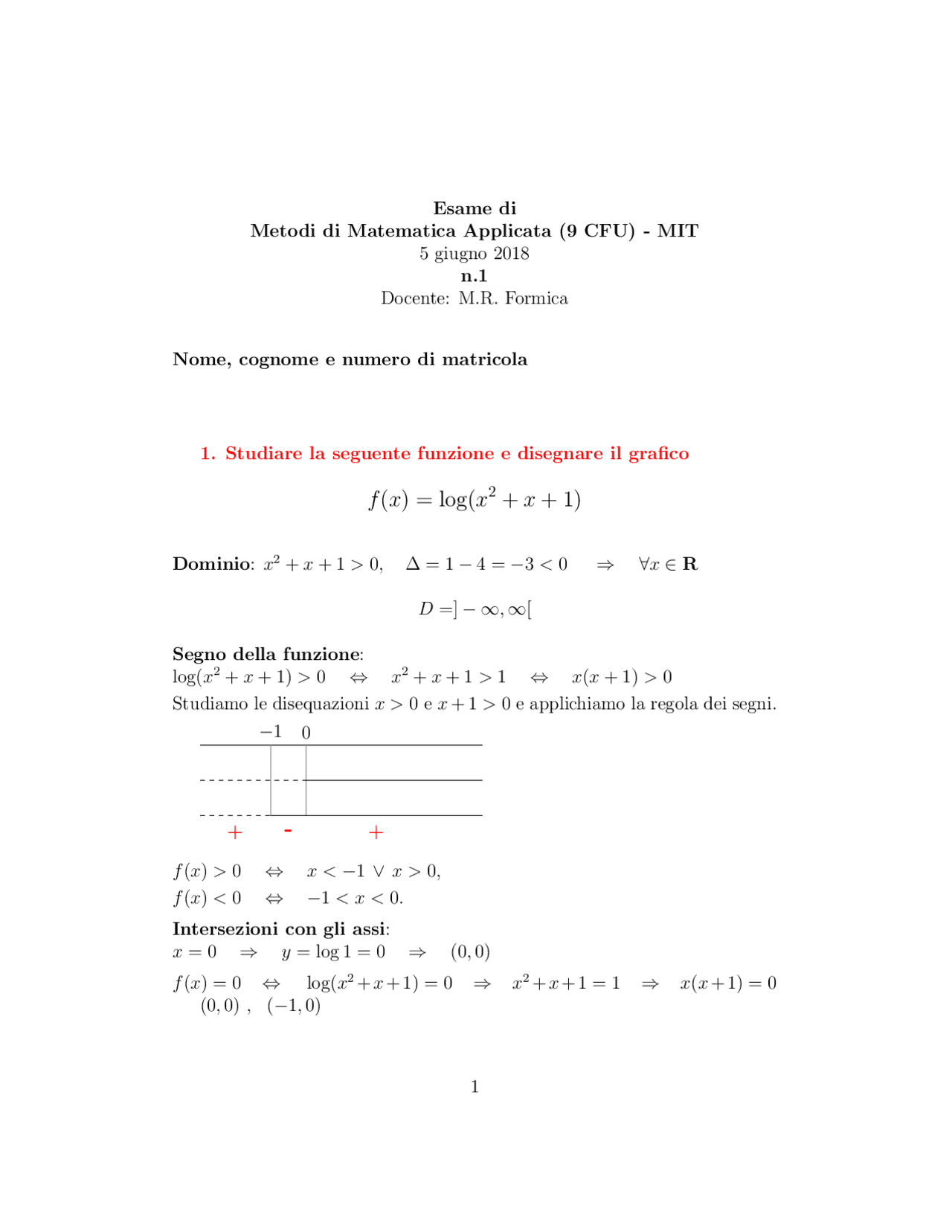 Matematica Applicata Docsity
