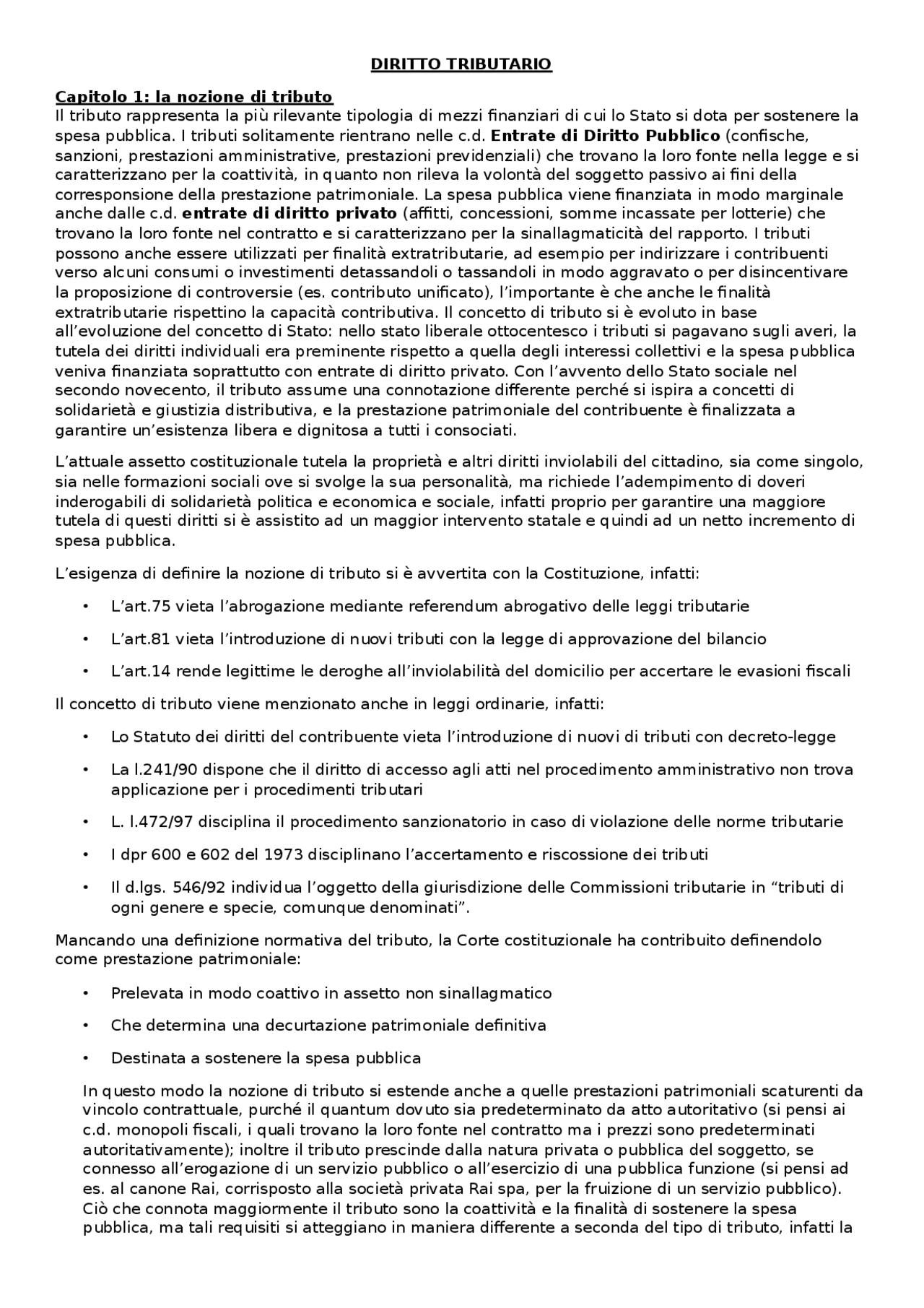 Riassunti Ottimi Di Diritto Tributario Docsity