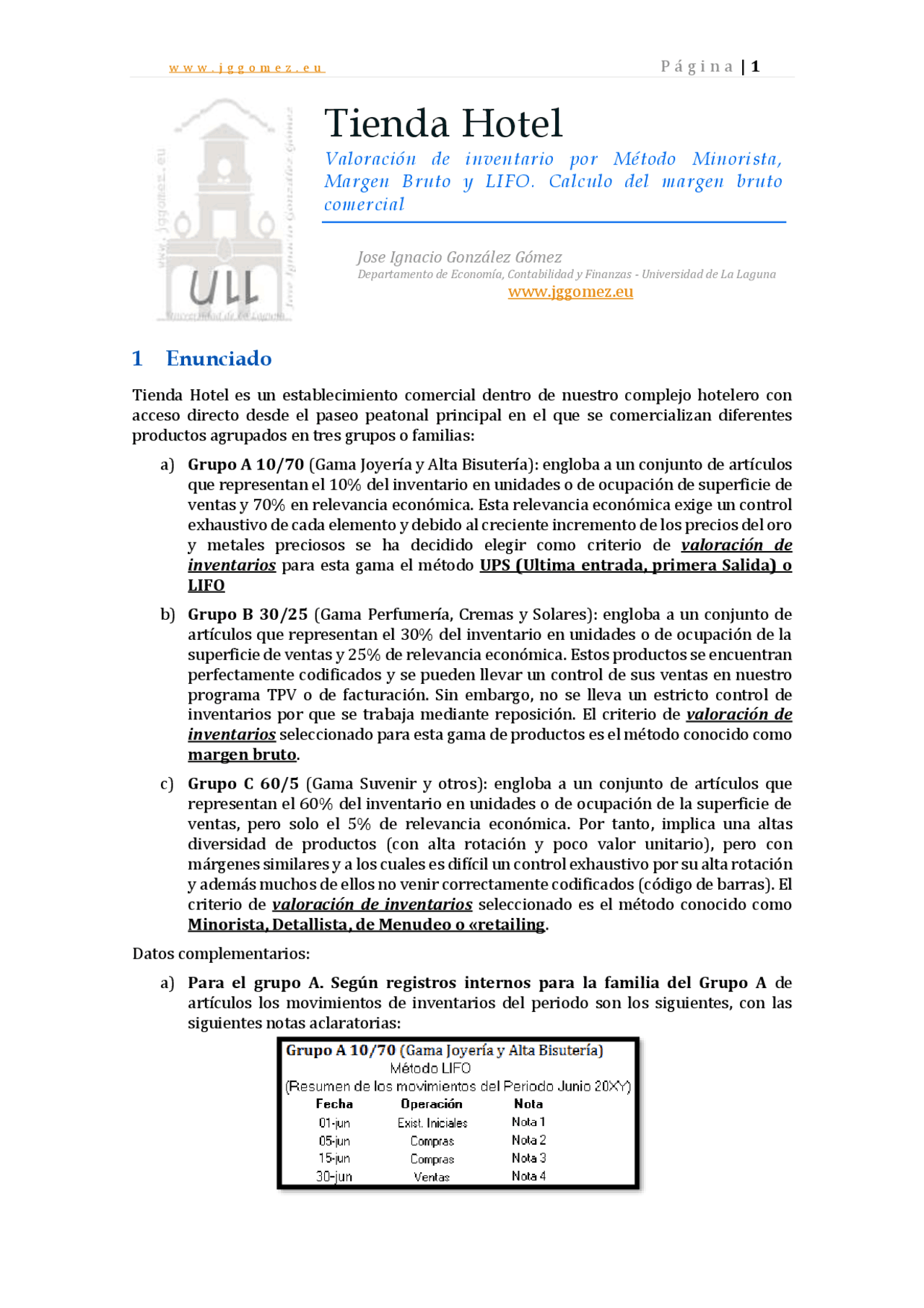 Ejercicios De Contabilidad De Costes Y Gestion Docsity