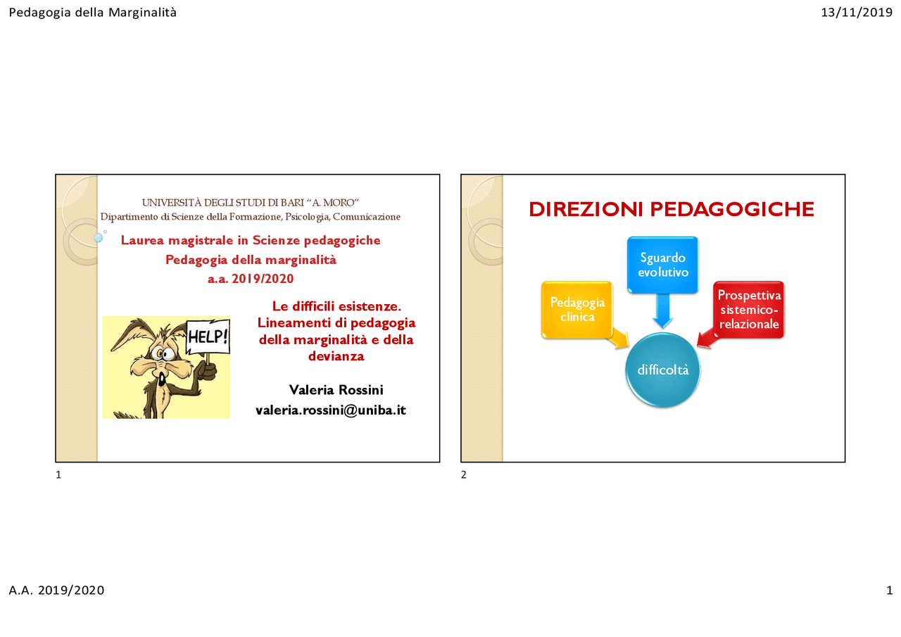 Pedagogia Della Marginalità Docsity