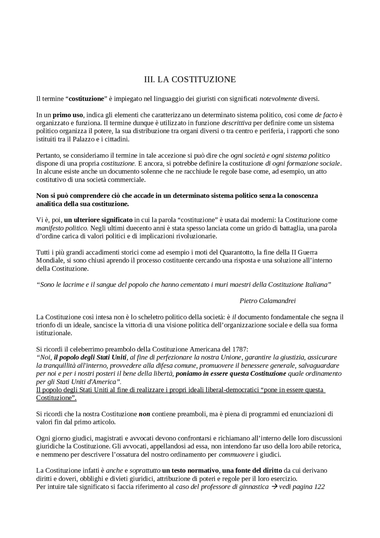 Appunti Sulla Costituzione Docsity