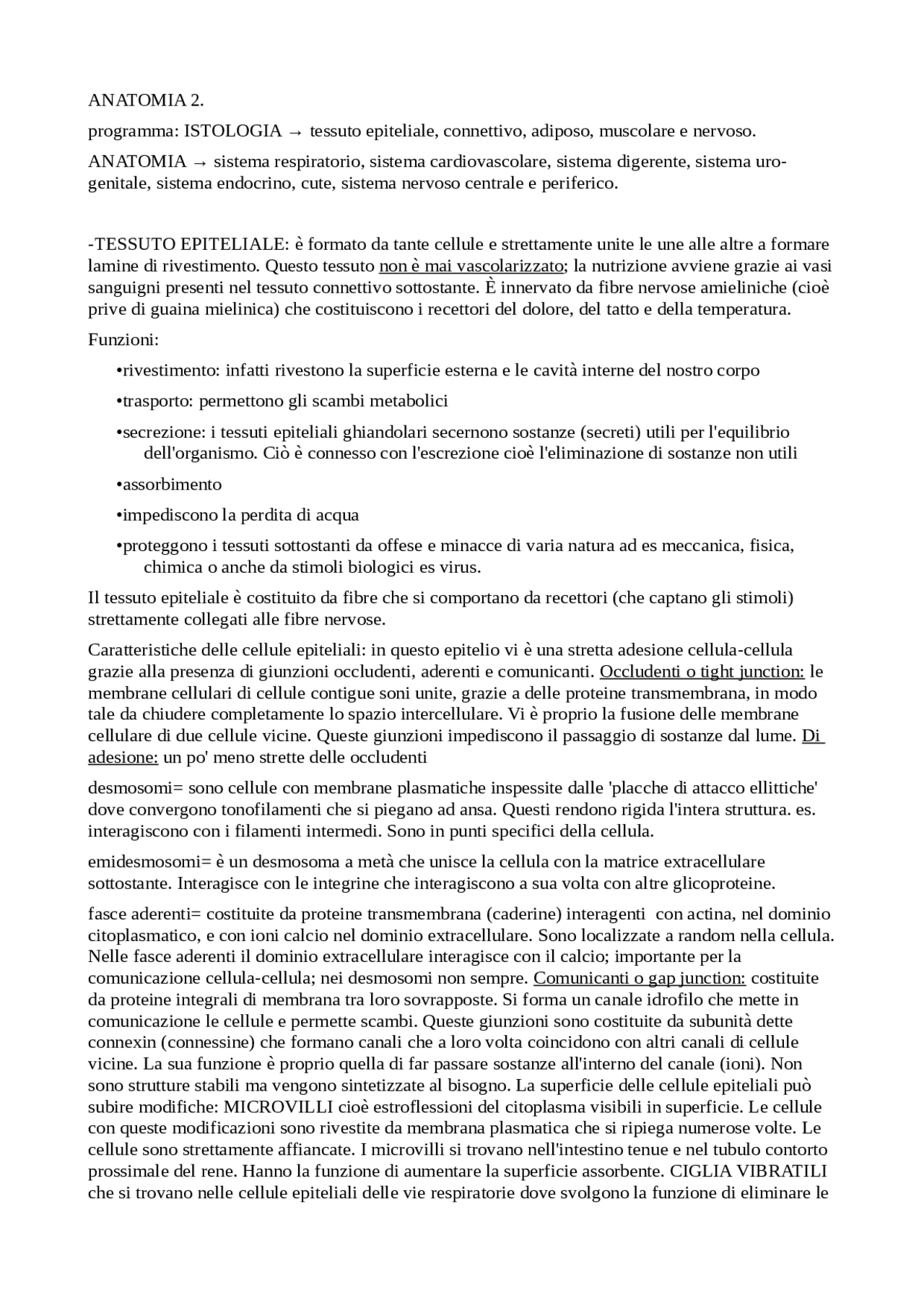 Anatomia Scienze Motorie Docsity