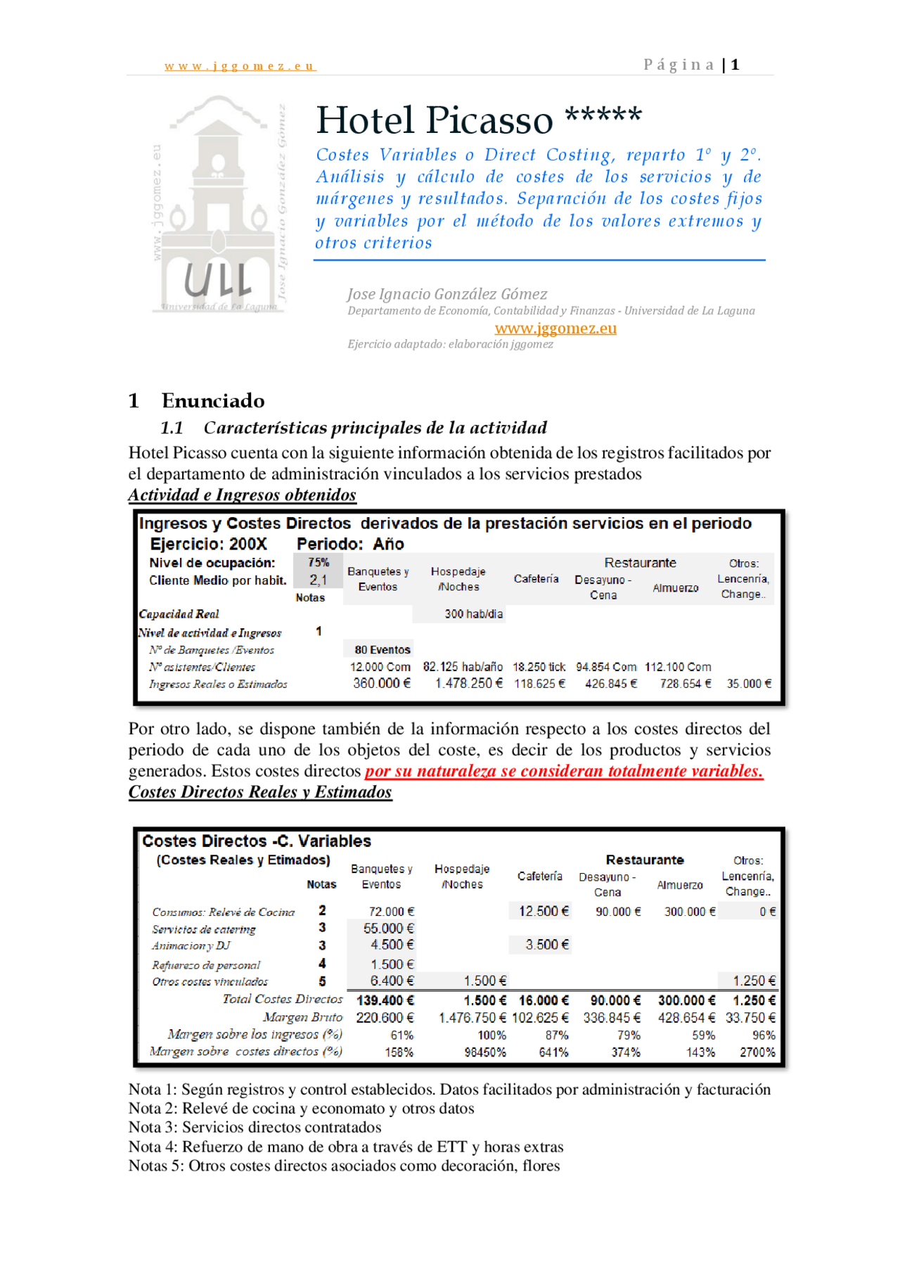 Ejercicios De Contabilidad De Costes Y Gestion Esercizi Di Management