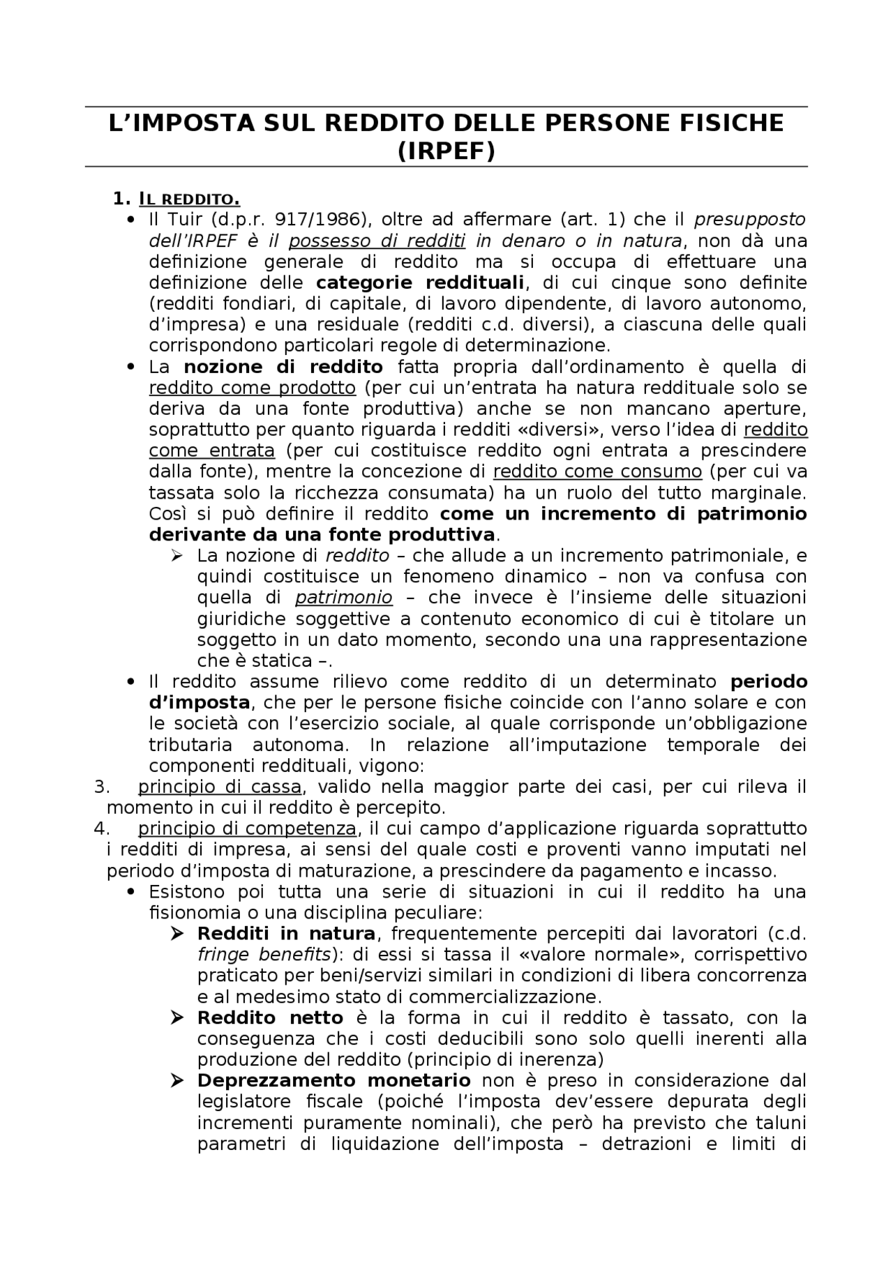 Parte Speciale Diritto Tributario Docsity