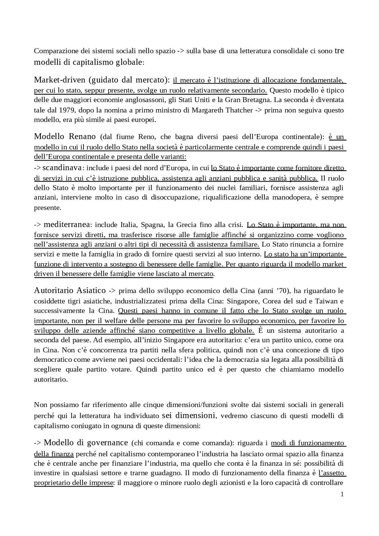 Sistemi Sociali Comparati Modulo 3 Docsity