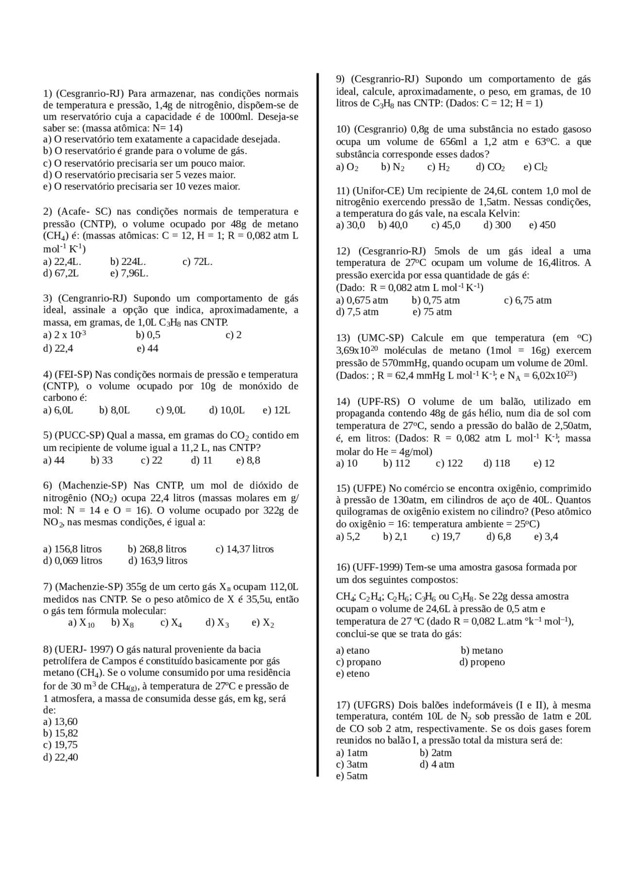Química Revisão Para Ensino Médio Docsity
