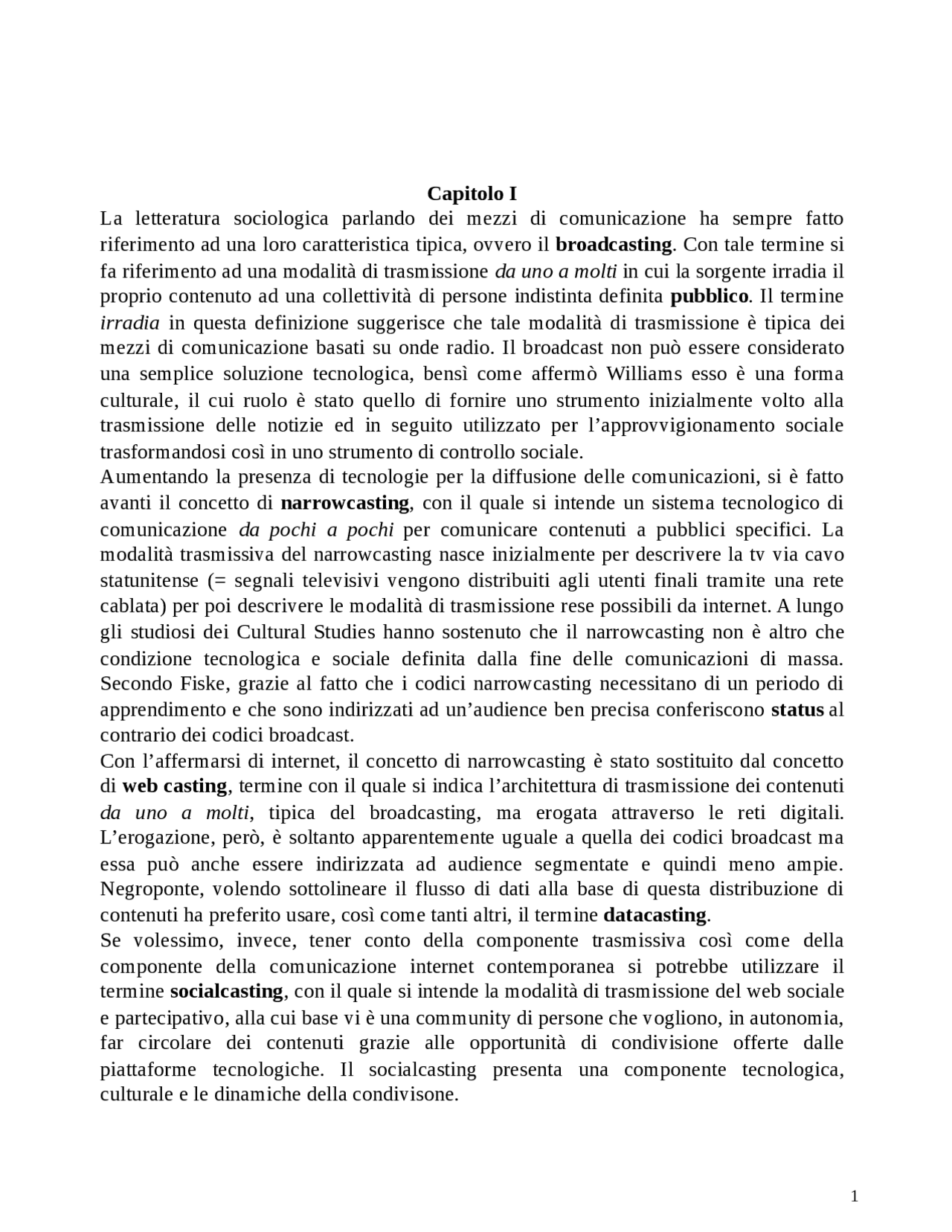 Sociologia Dei Media Digitali Bennato Docsity