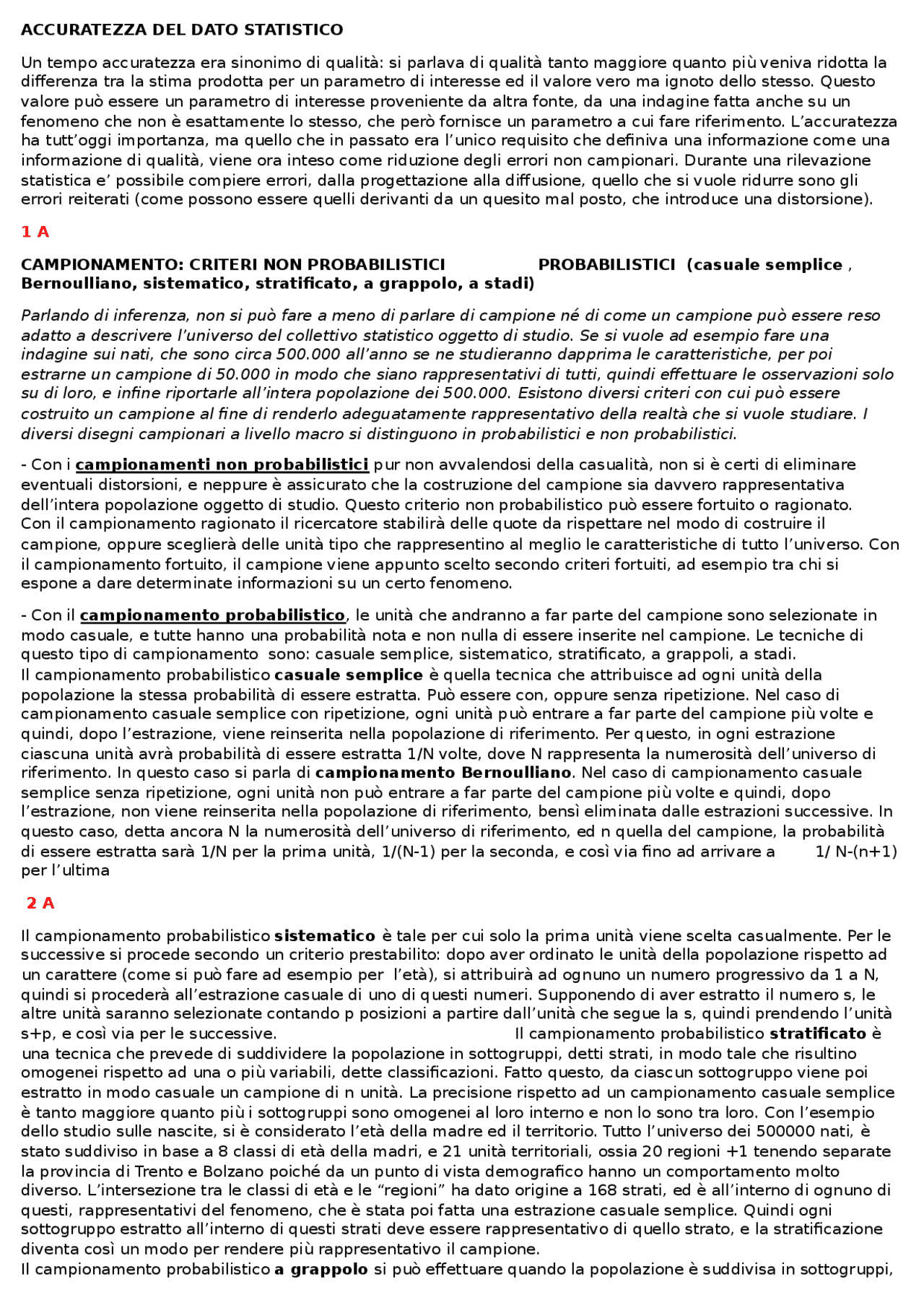 Statistica Appunti Riassunto Appunti Di Statistica