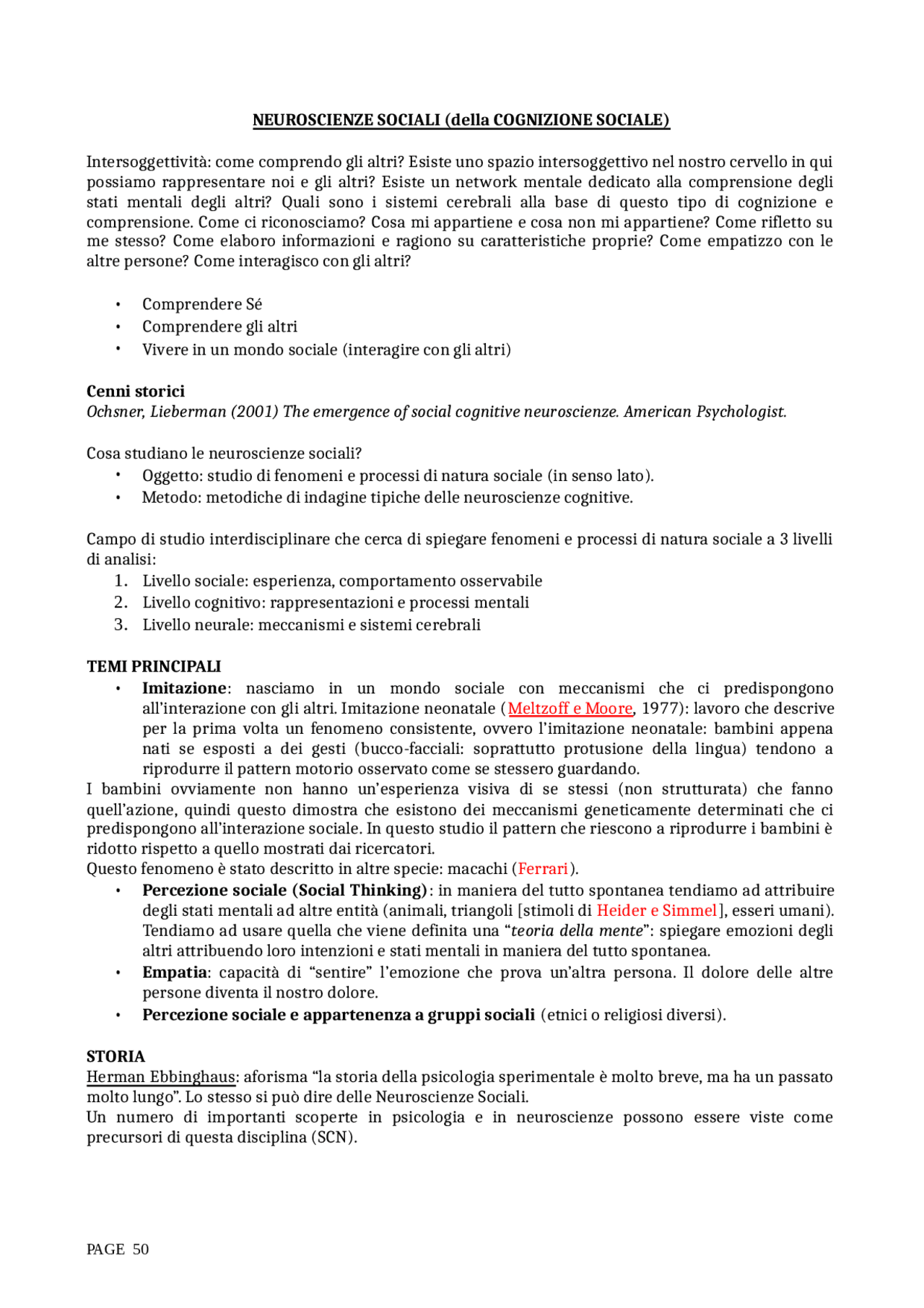 Appunti Neuroscienze Sociali Docsity