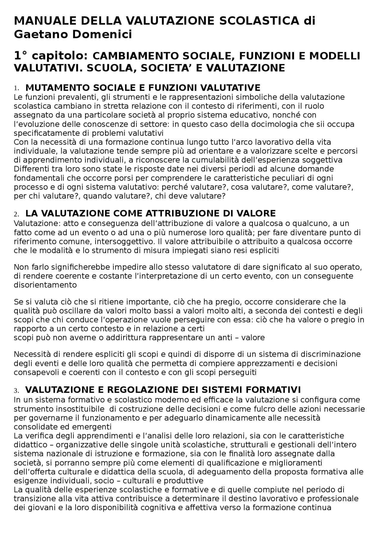 Manuale Della Valutazione Scolastica Docsity