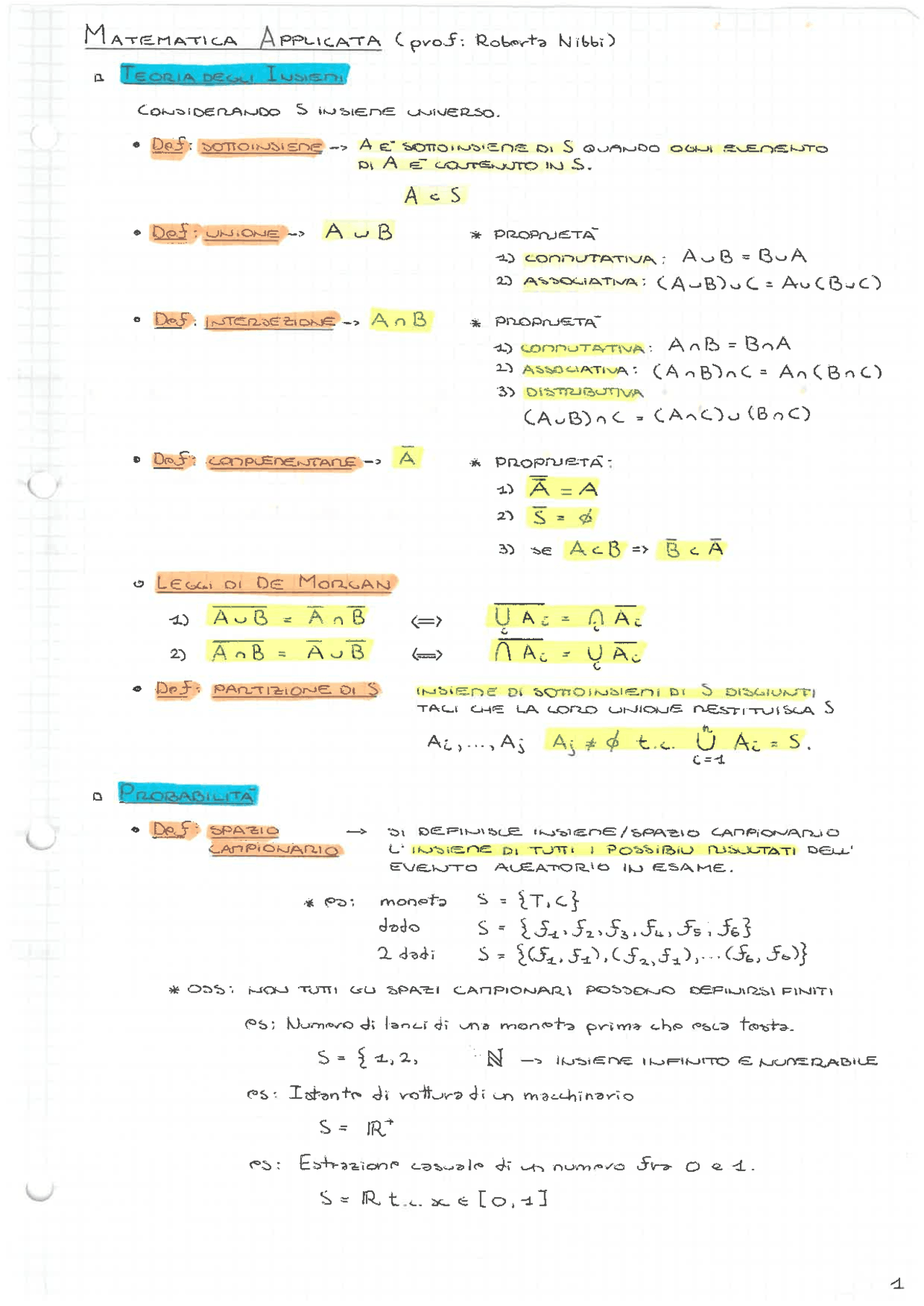 Matematica Applicata Appunti Ed Esercizi Docsity