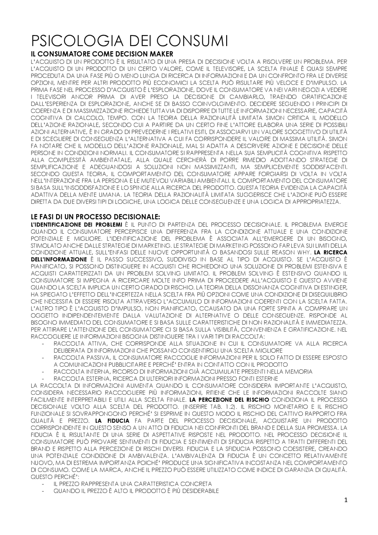 Psicologia Dei Consumi Rpci Iulm Docsity