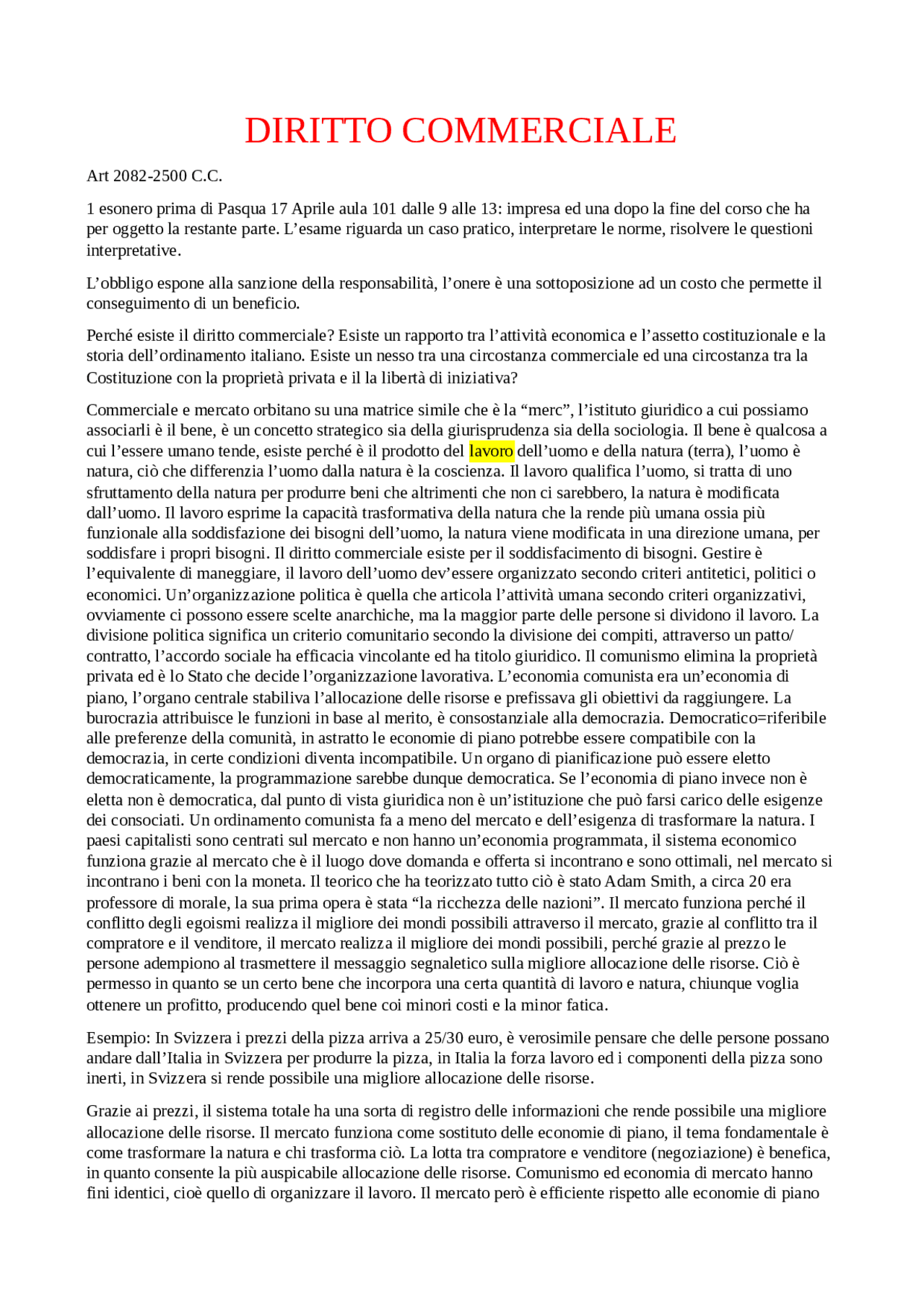 Appunti Di Diritto Commerciale Docsity