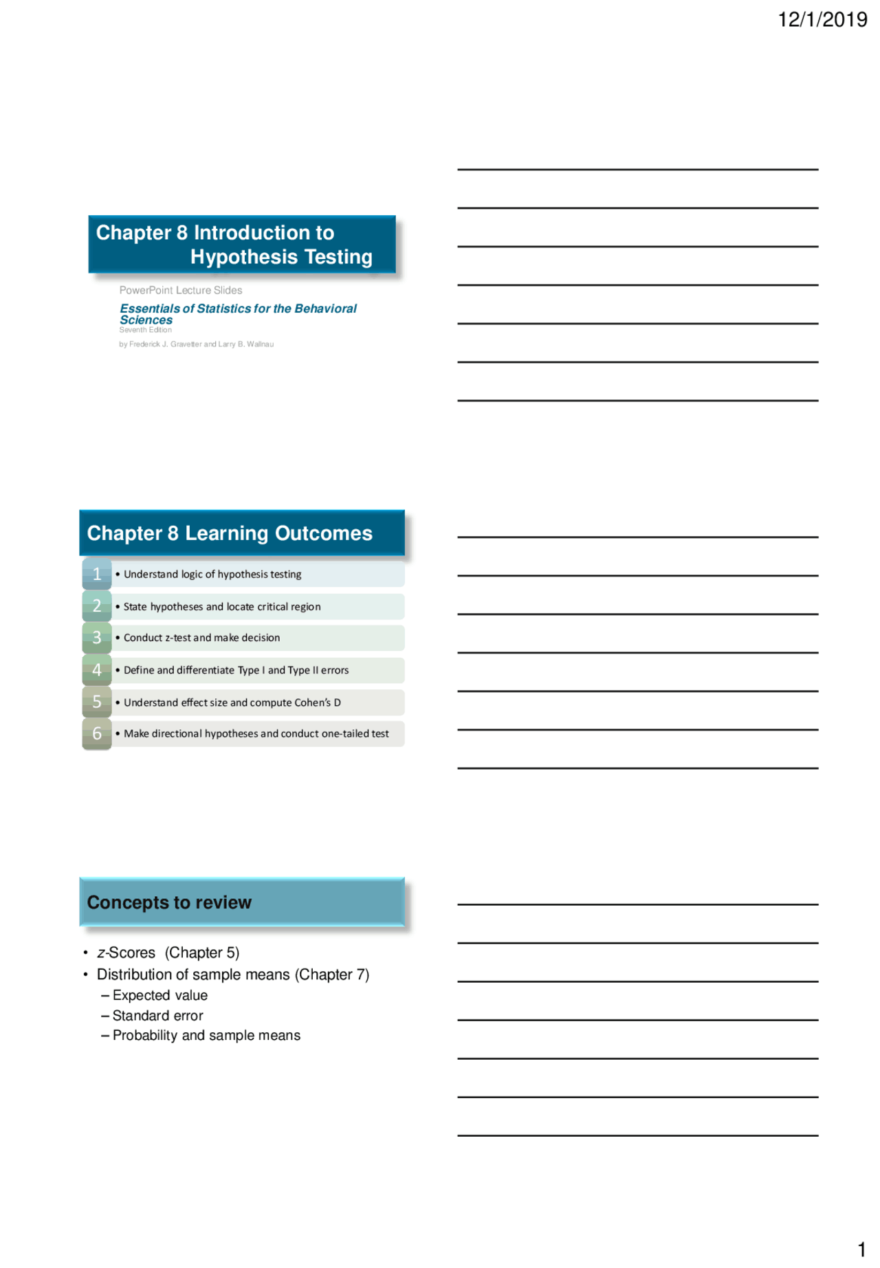 Statistics For Behavioral Science Docsity