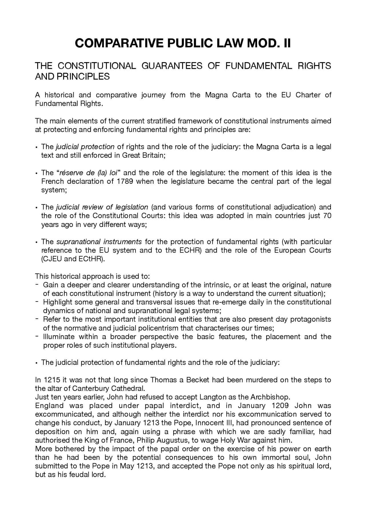 Appunti Public Comparative Law Mod 2 Docsity