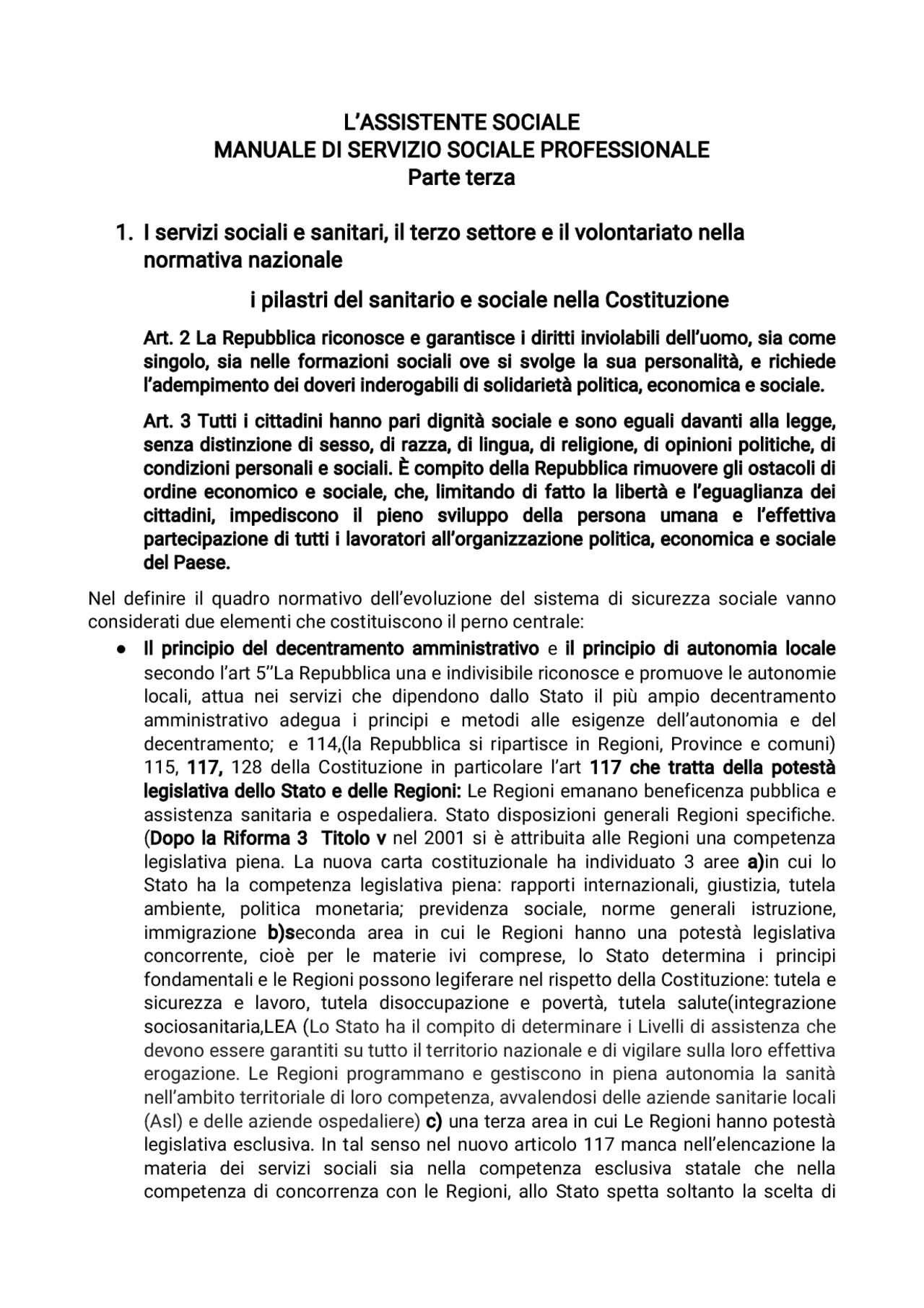 L Assisstente Sociale Passera Bartolomei Docsity