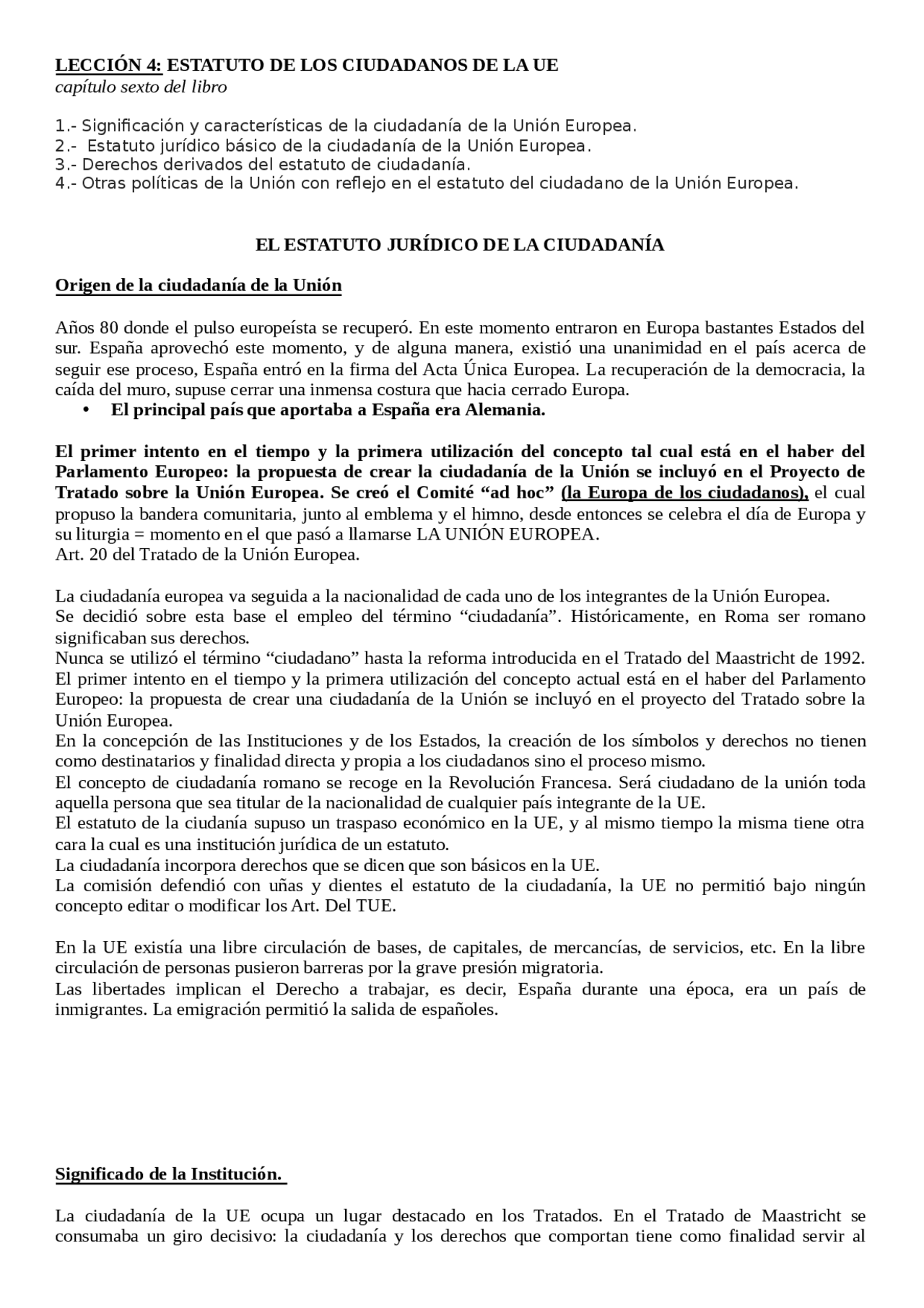 Lección 4 derecho comunitario - Docsity