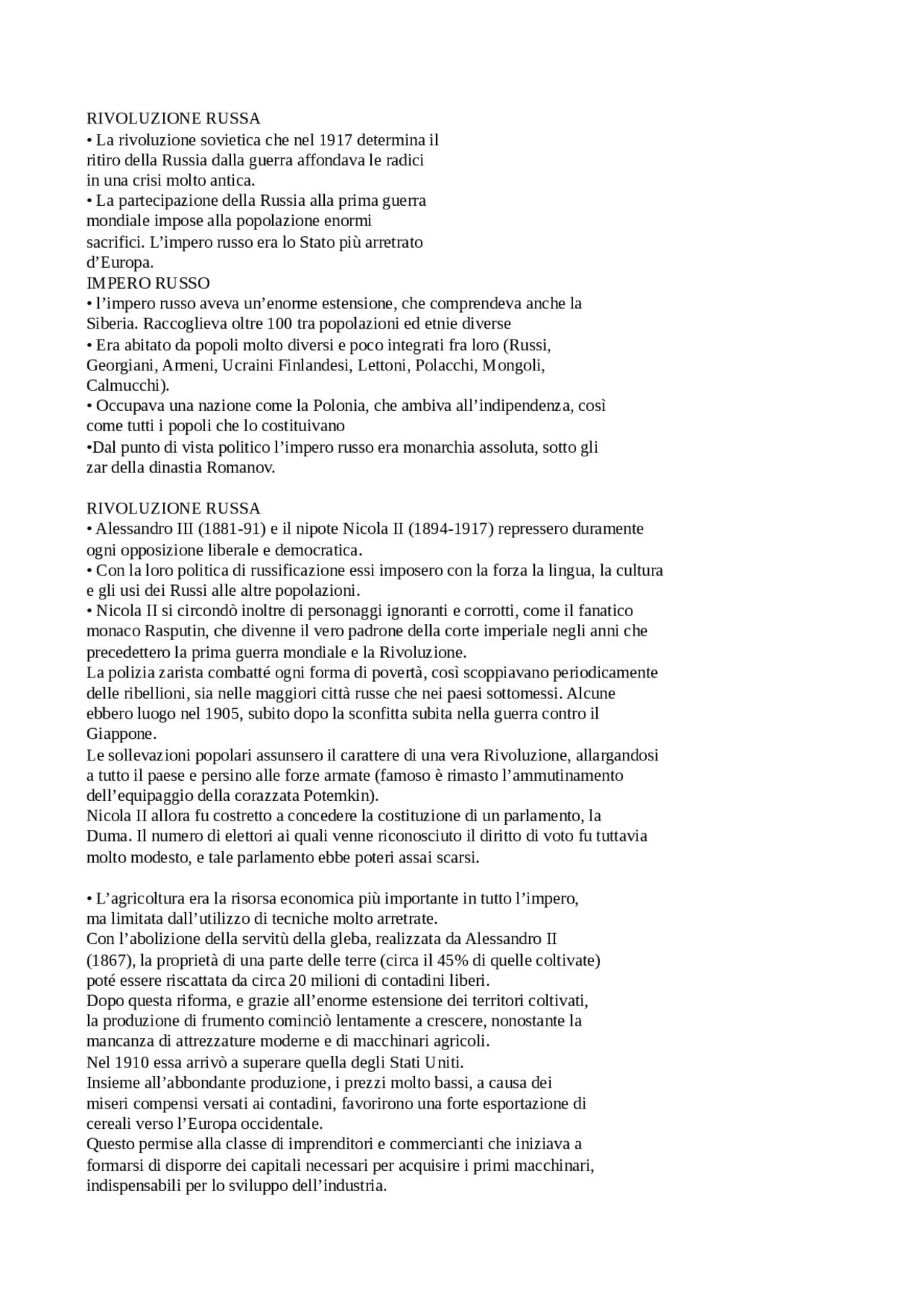 La Rivoluzione Russa Liceo Delle Scienze Umane Docsity