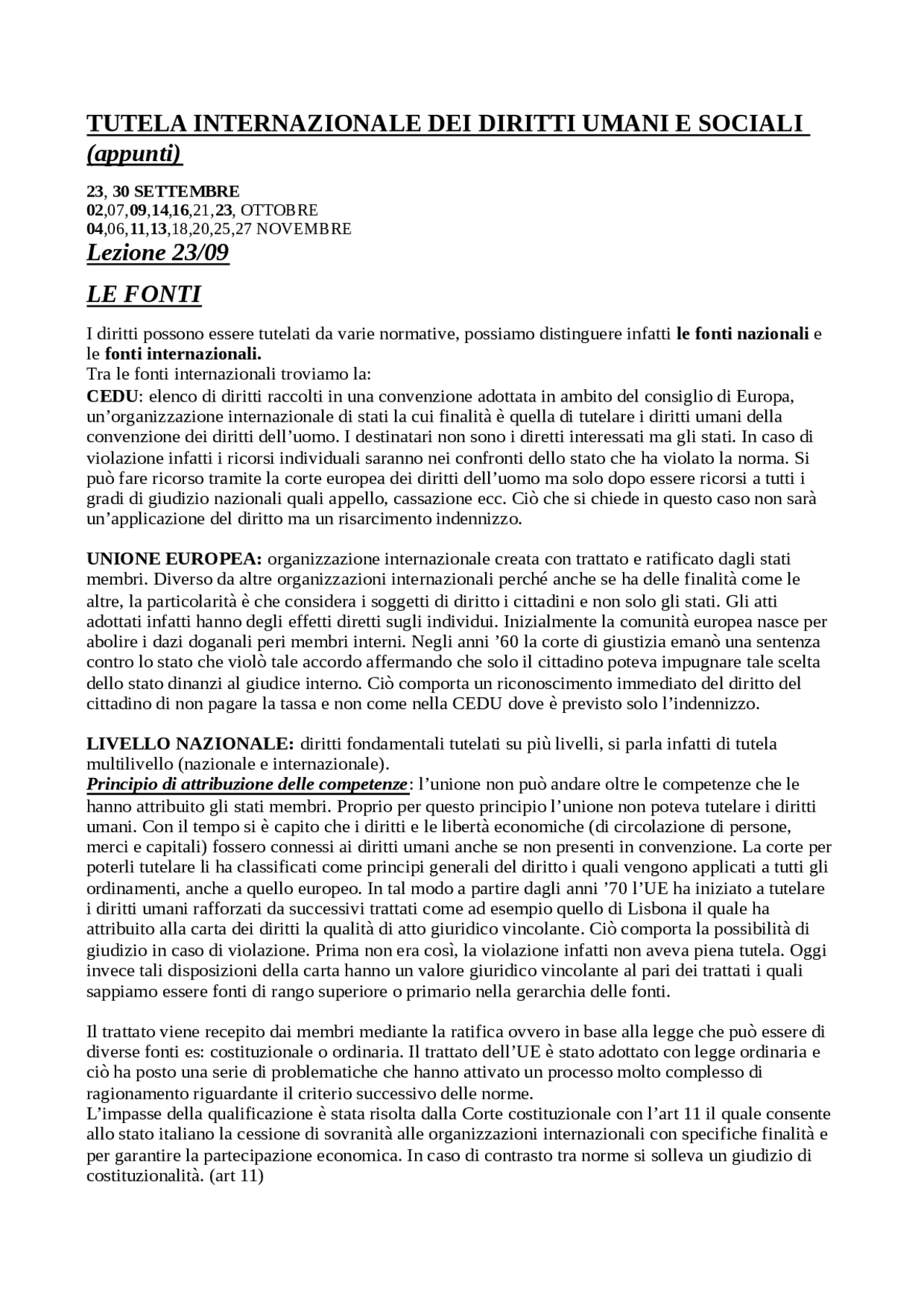 Appunti Tutela Dei Diritti Europei Docsity