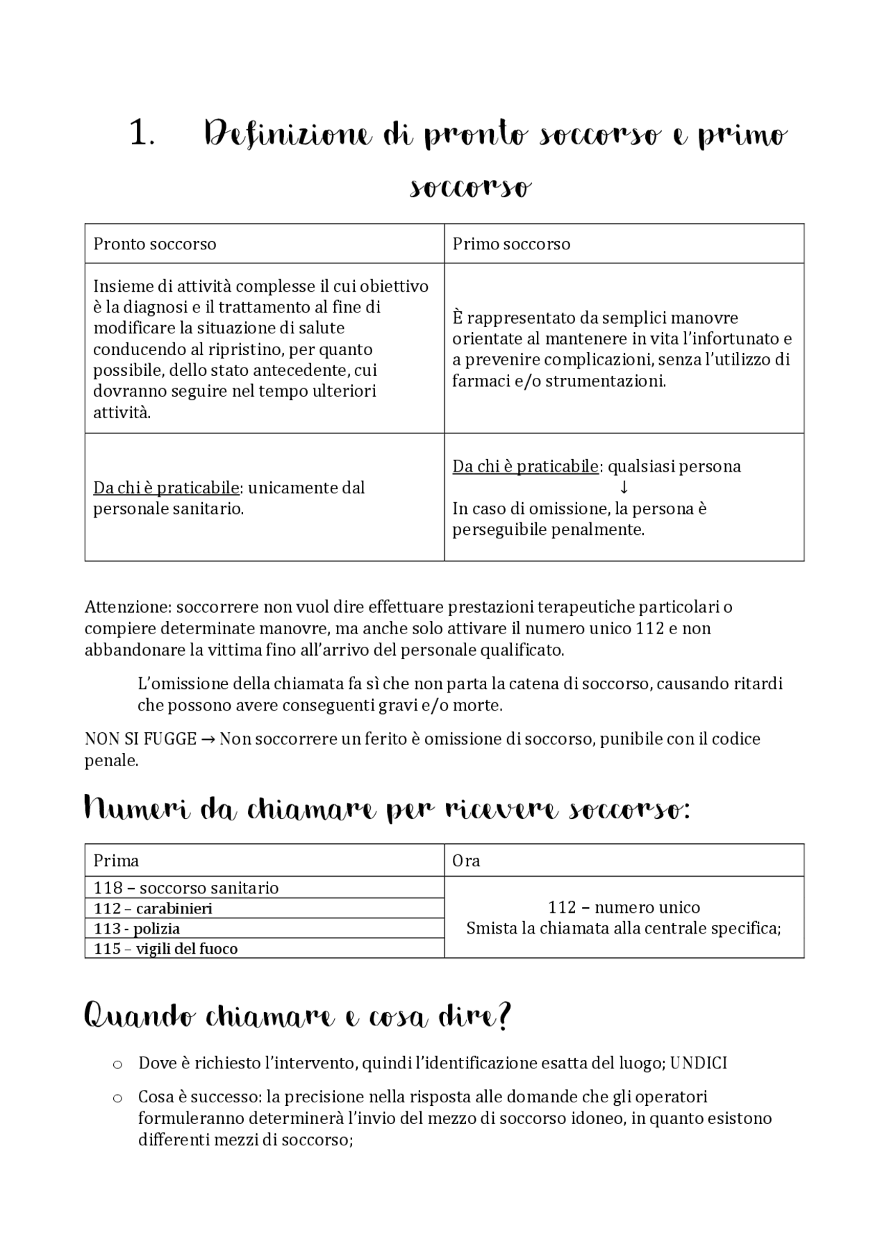 Guida Di Primo Soccorso Docsity