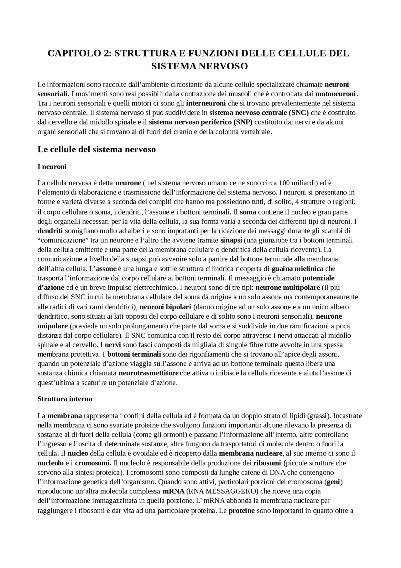 Riassunti Fisiologia Docsity
