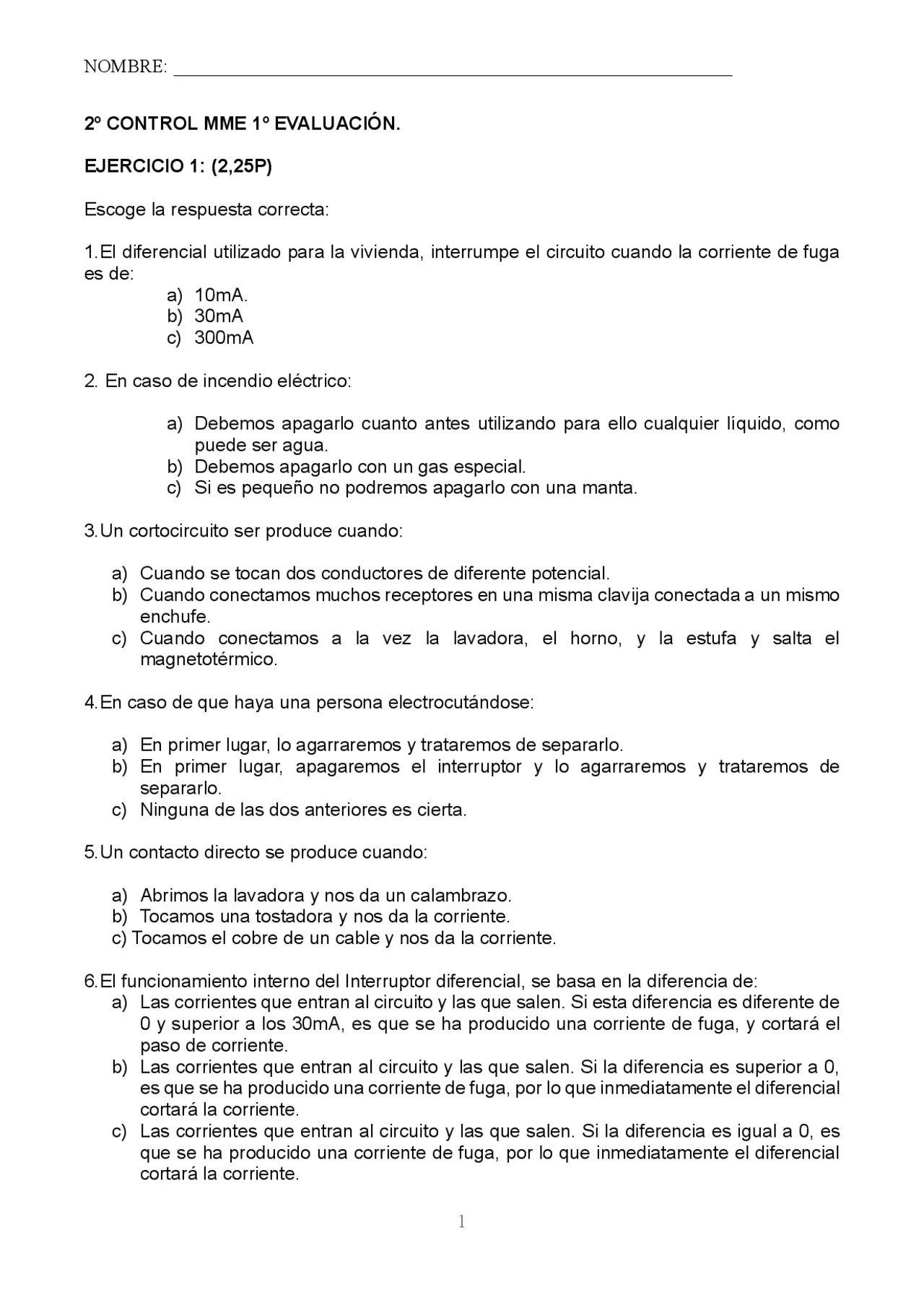 Exámen Mantenimiento De Maquinas Electricas Docsity