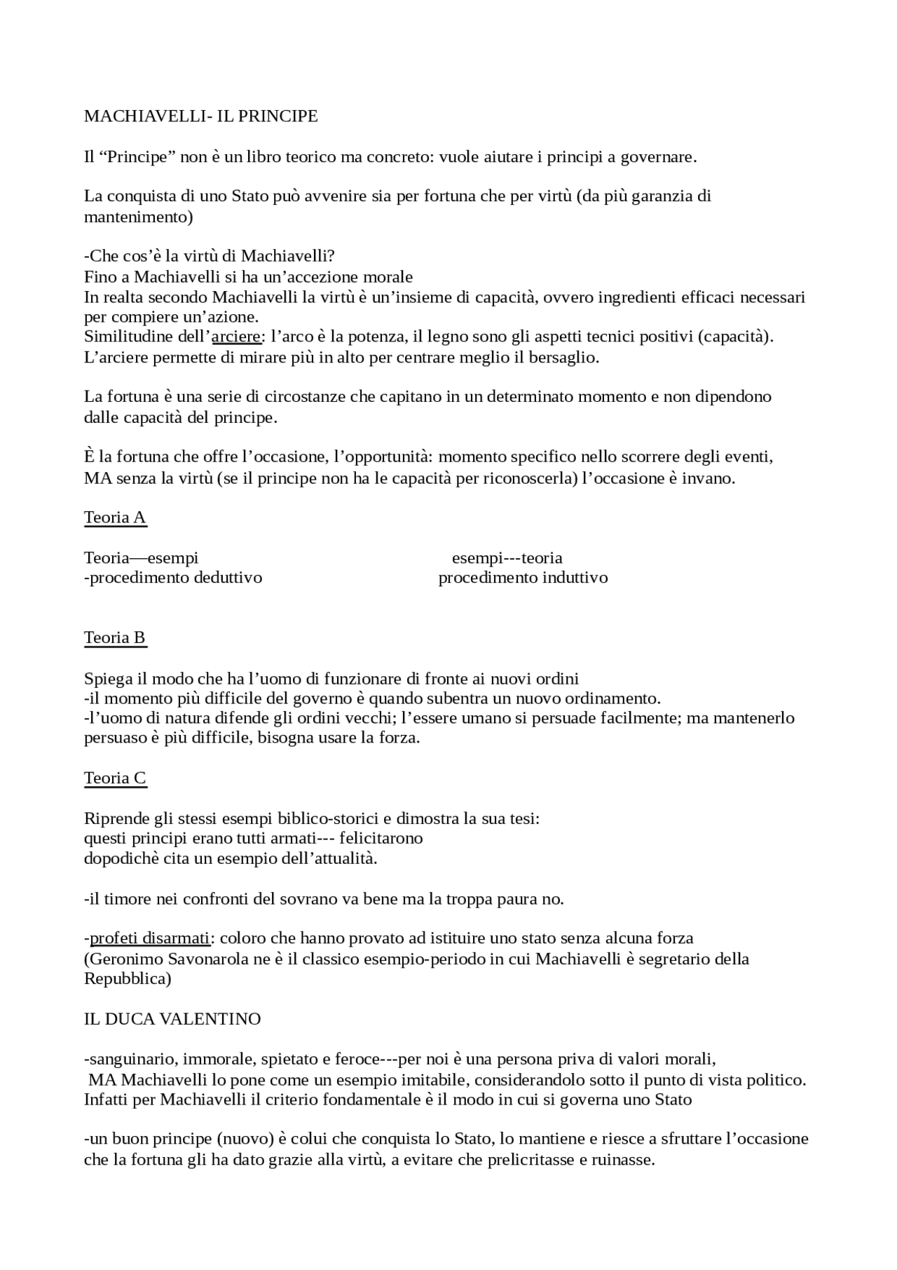 Il Principe Di Machiavelli Docsity