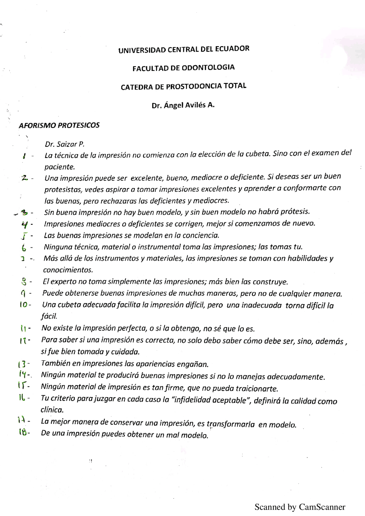 Prótesis Total Toma De Impresiones Resúmenes De Odontología Docsity