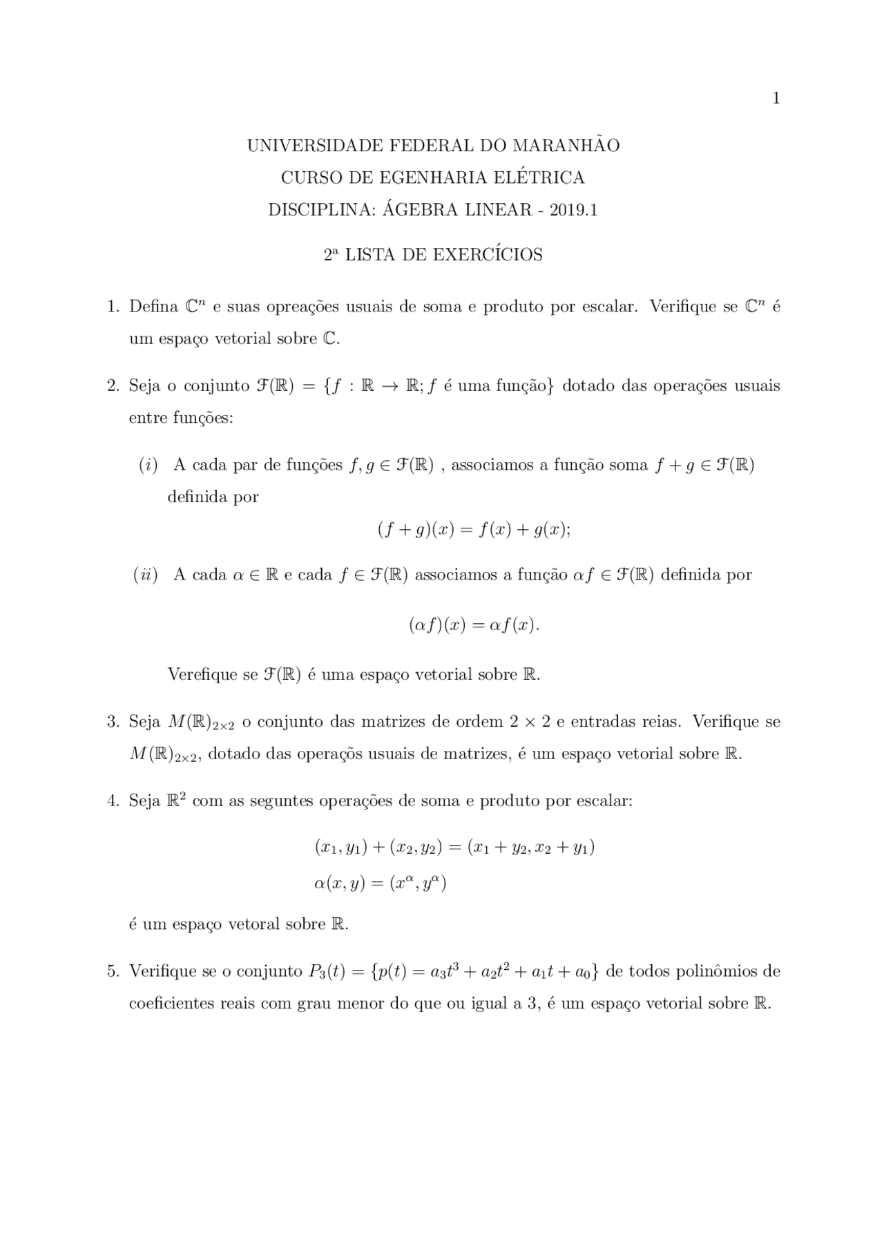 Lista de ecercicio de calculo vetorial e algebra linear | Exercícios Geometria Analítica e ...