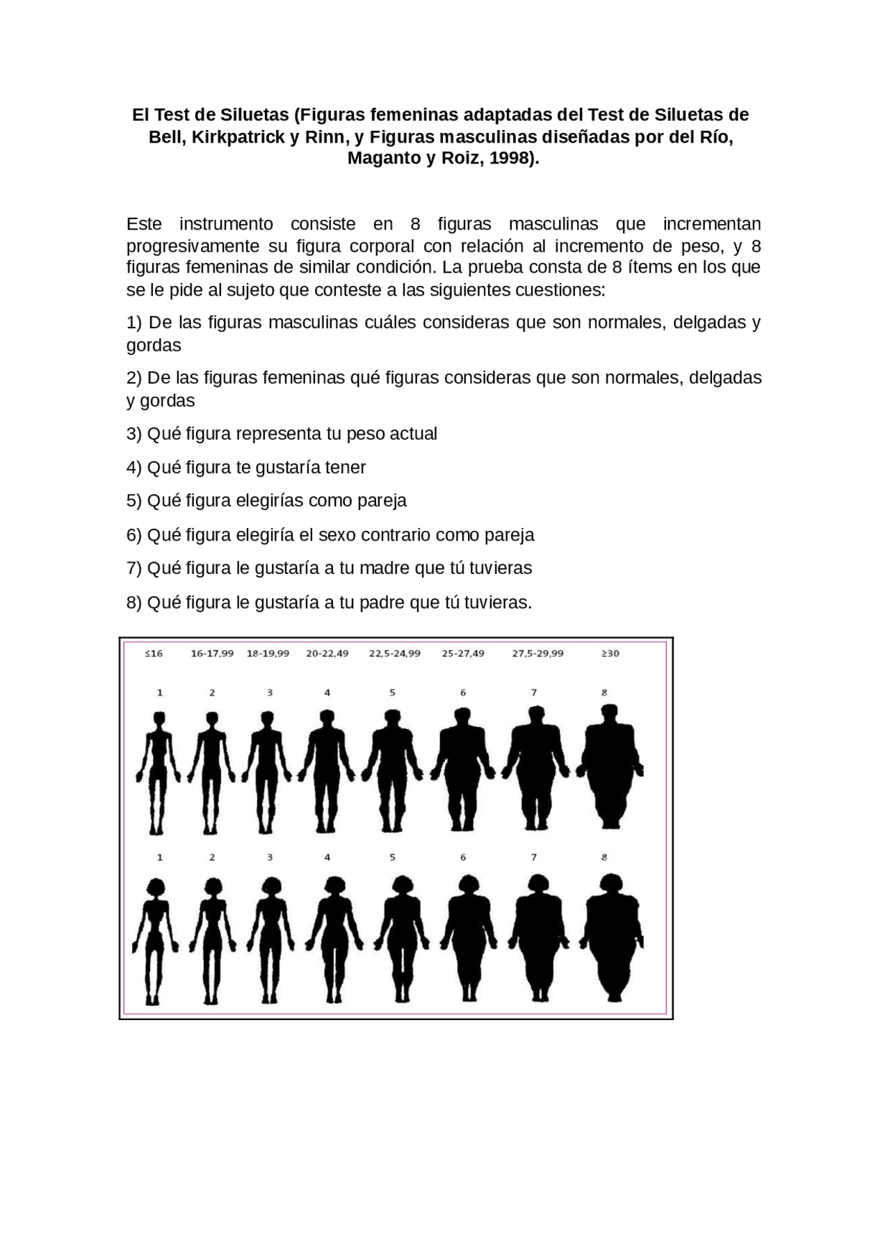 Test silueta percepcion | Guías, Proyectos, Investigaciones de ...
