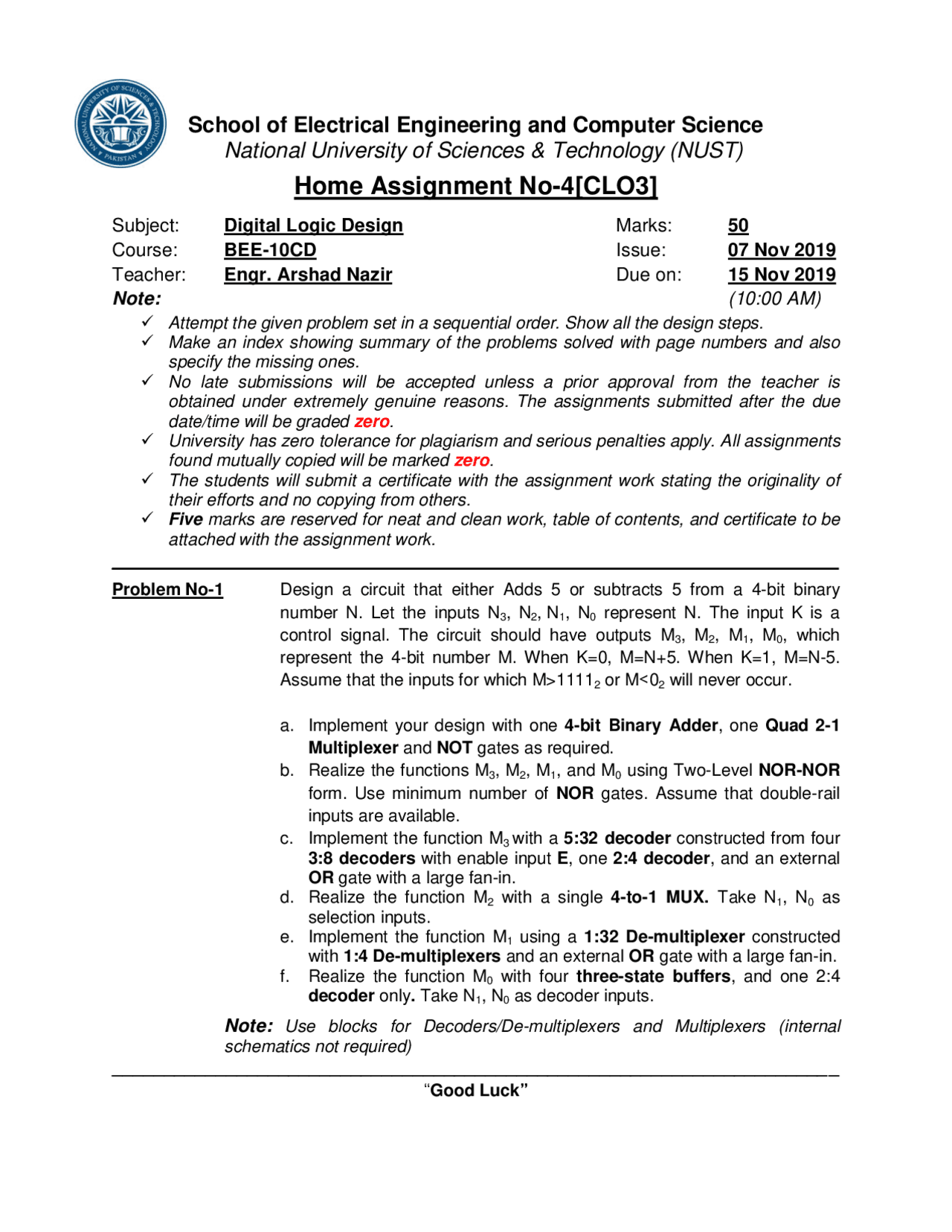 Digital Logic Design Docsity