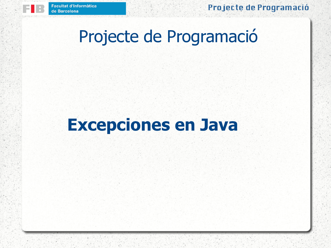 Excepciones en Java - Docsity