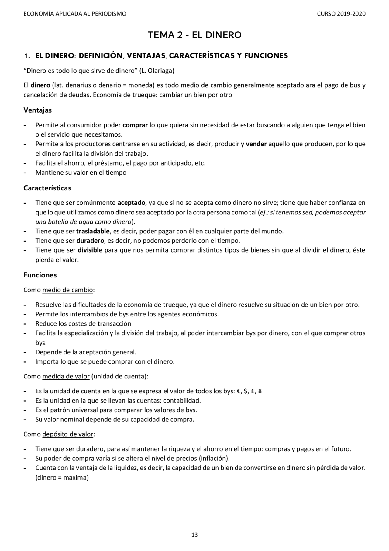 Tema 2 EconomÍa Aplicada Al Periodismo Docsity