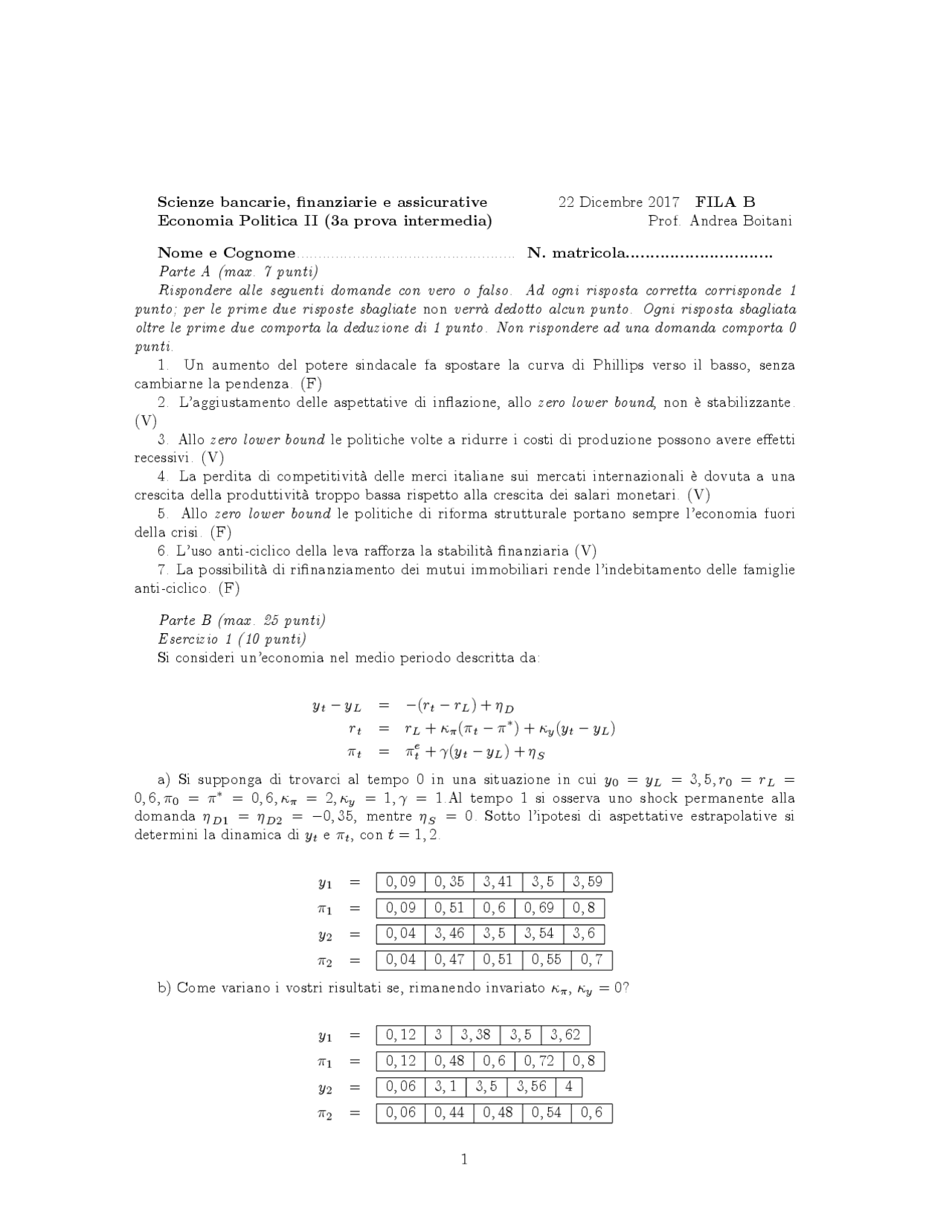 Quarto Parziale Macroeconomia Prof Boitani Docsity