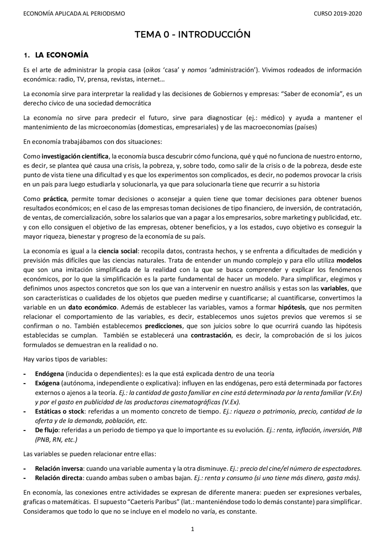 Tema 0 EconomÍa Aplicada Al Periodismo Docsity