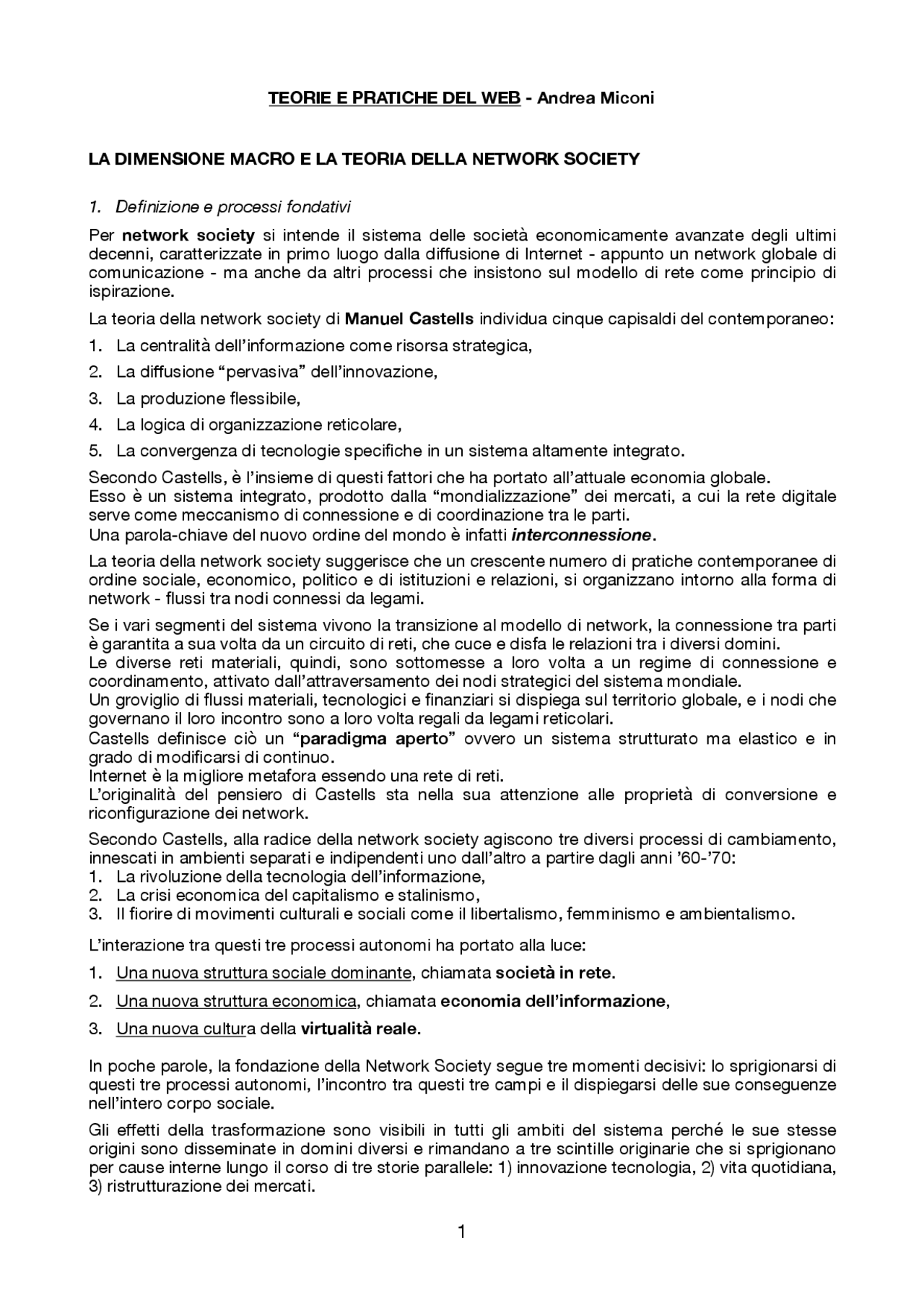 Teorie E Pratiche Del Web Docsity