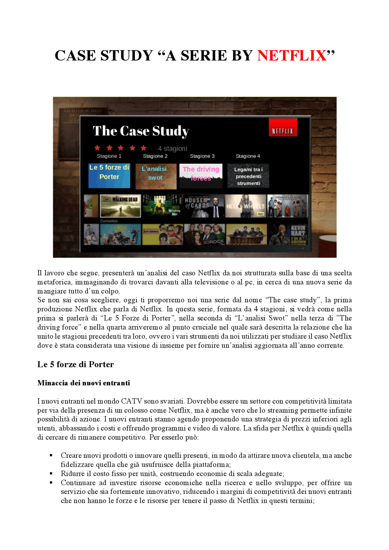 Compito Netflix E Learning Docsity